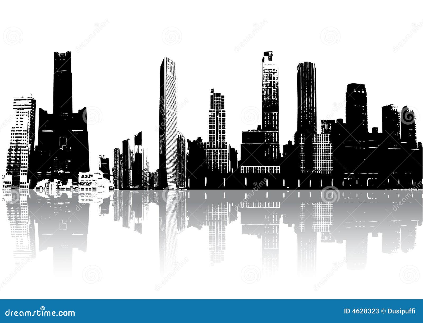 Silhouette buildings stock vector. Illustration of design - 4628323