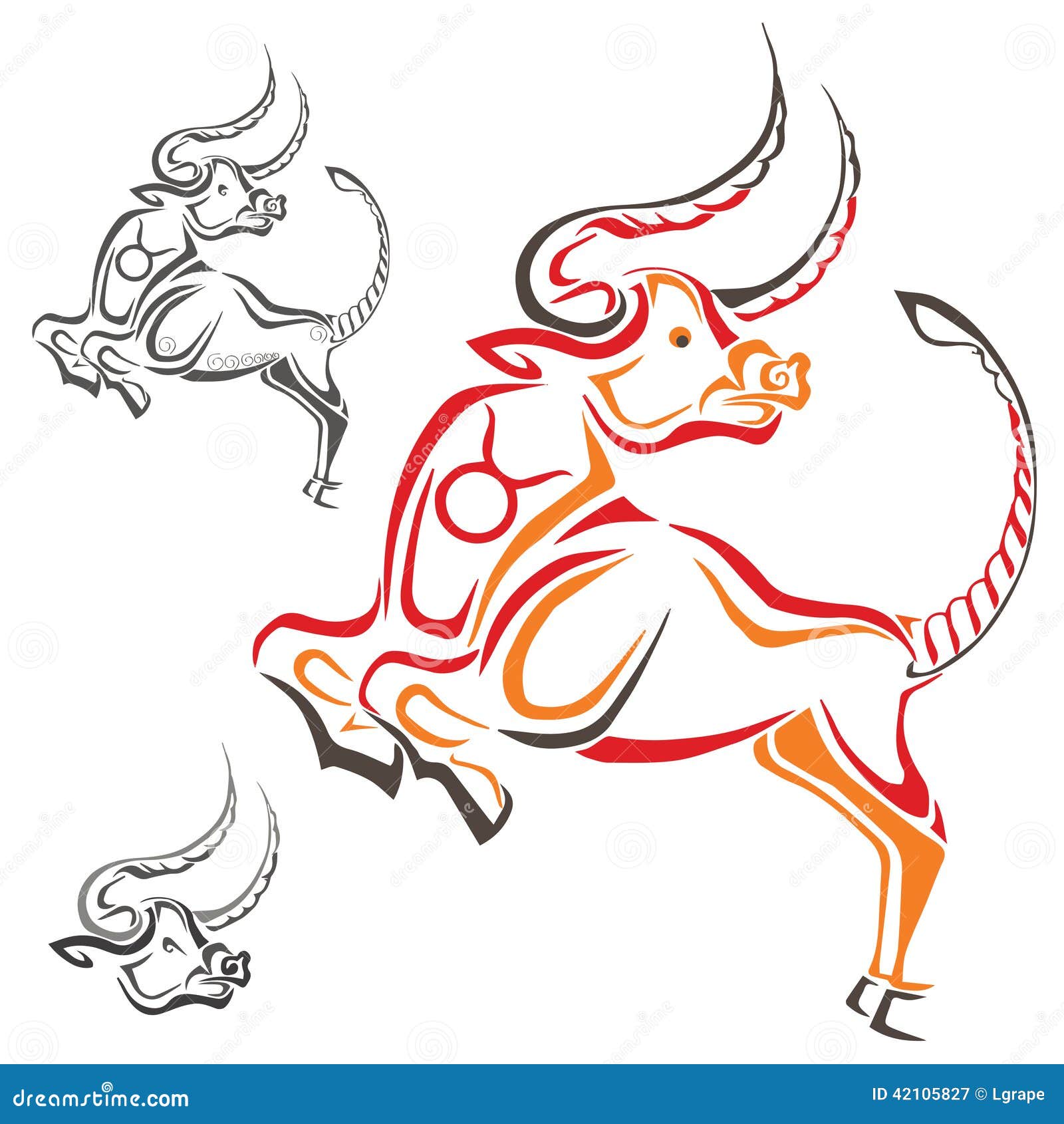 Silhouette of a Bull. Taurus Stock Vector - Illustration of abstract ...