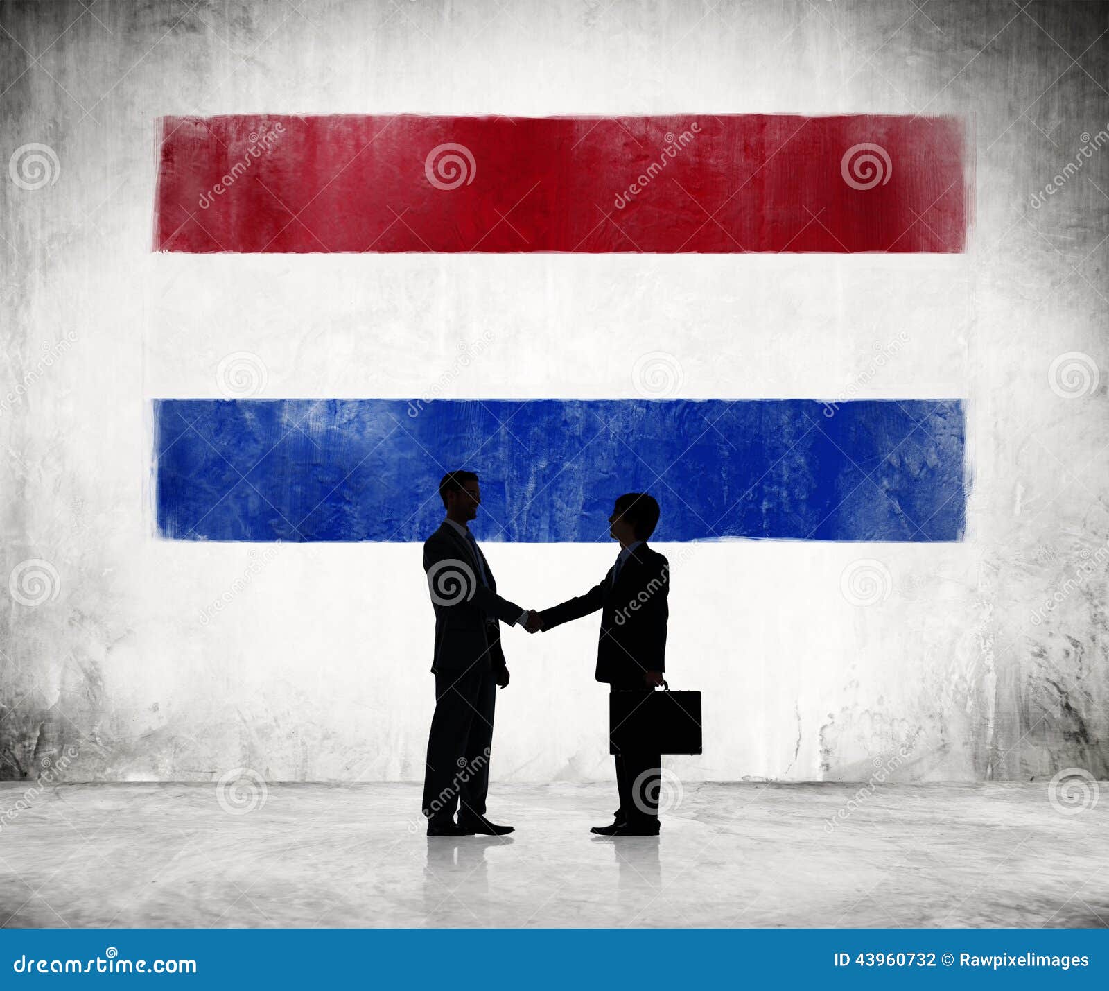 Silhouette of a Business Handshake with a Dutch Flag Stock Photo ...