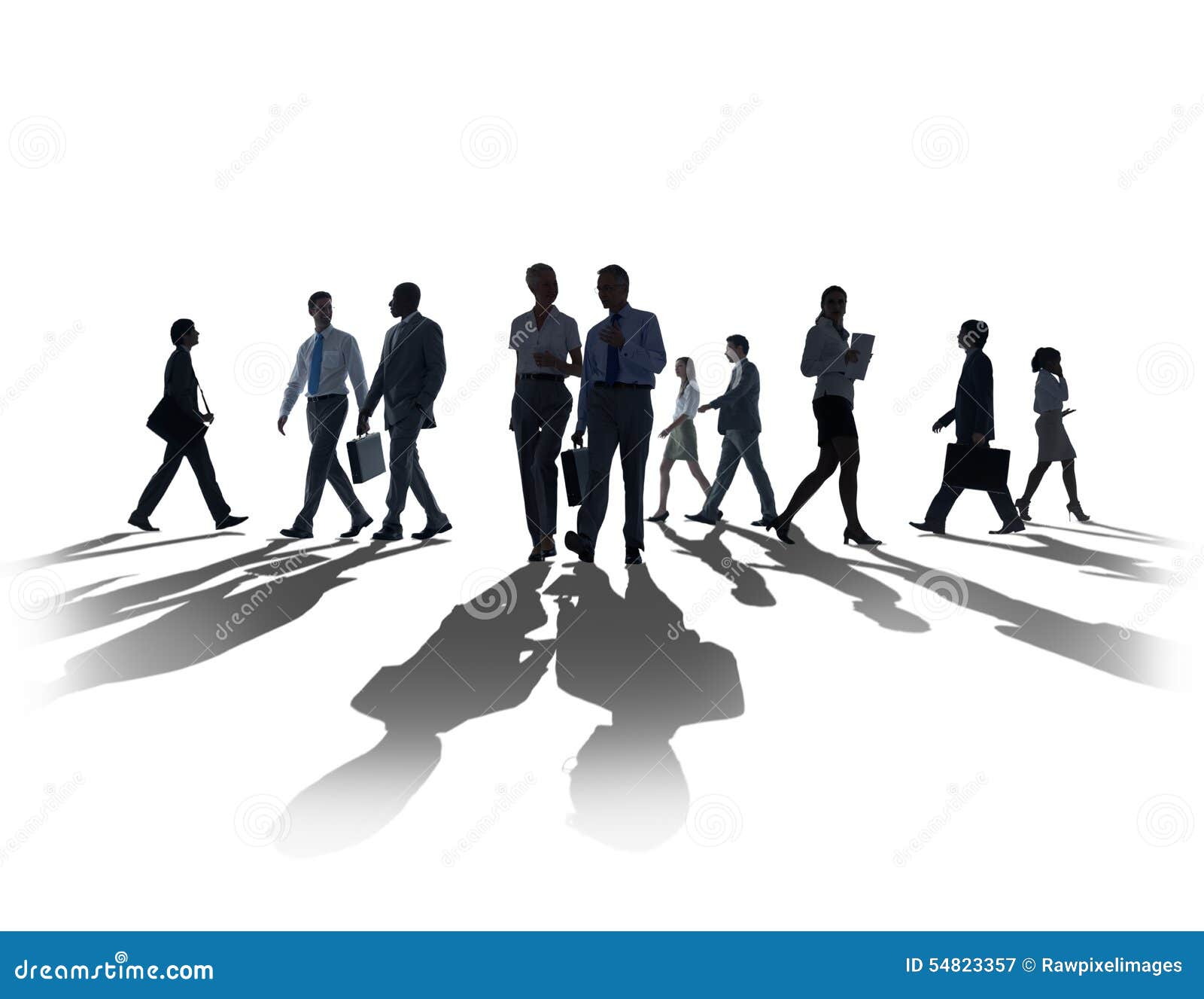 Silhouette Business People Commuter Walking Rush Hour Concept Stock ...