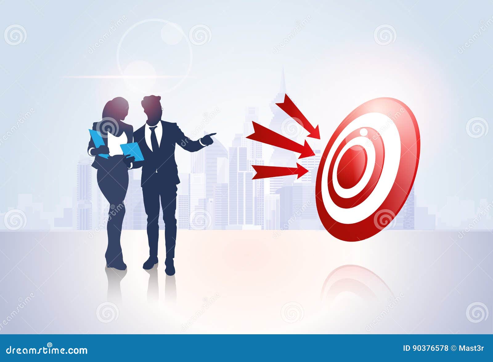 Silhouette Business People Group Target Aim Success Concept Stock ...