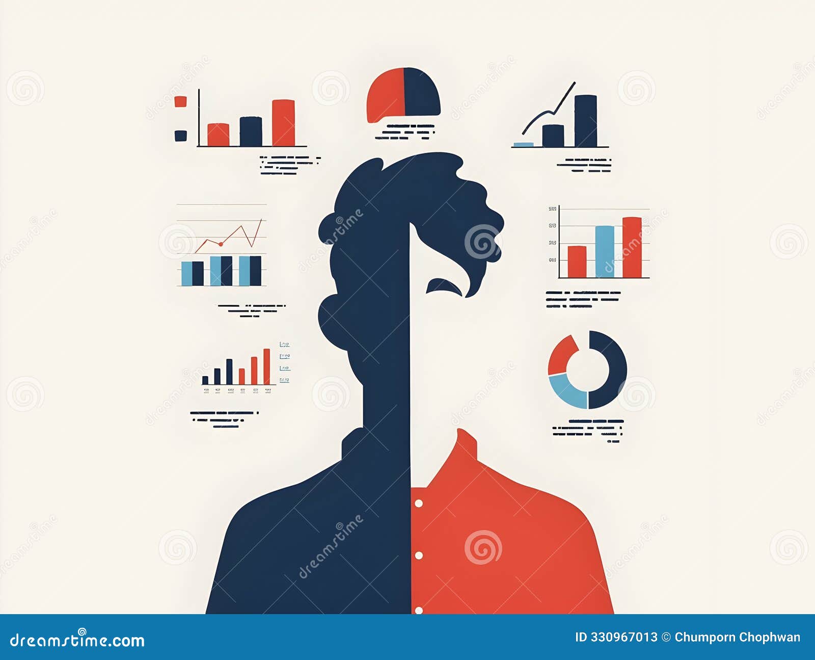Silhouette Business Professional Analyzing Enterprise Data ...
