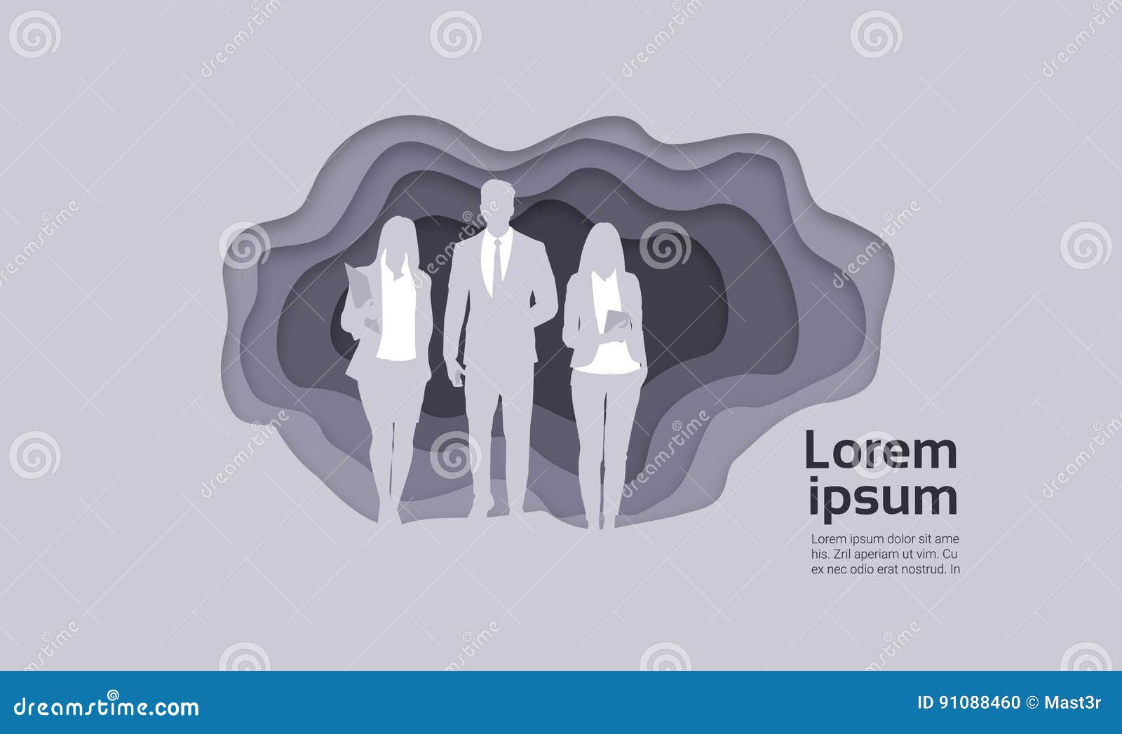 Silhouette Businesspeople Group Business Man And Woman Sketch Abstract