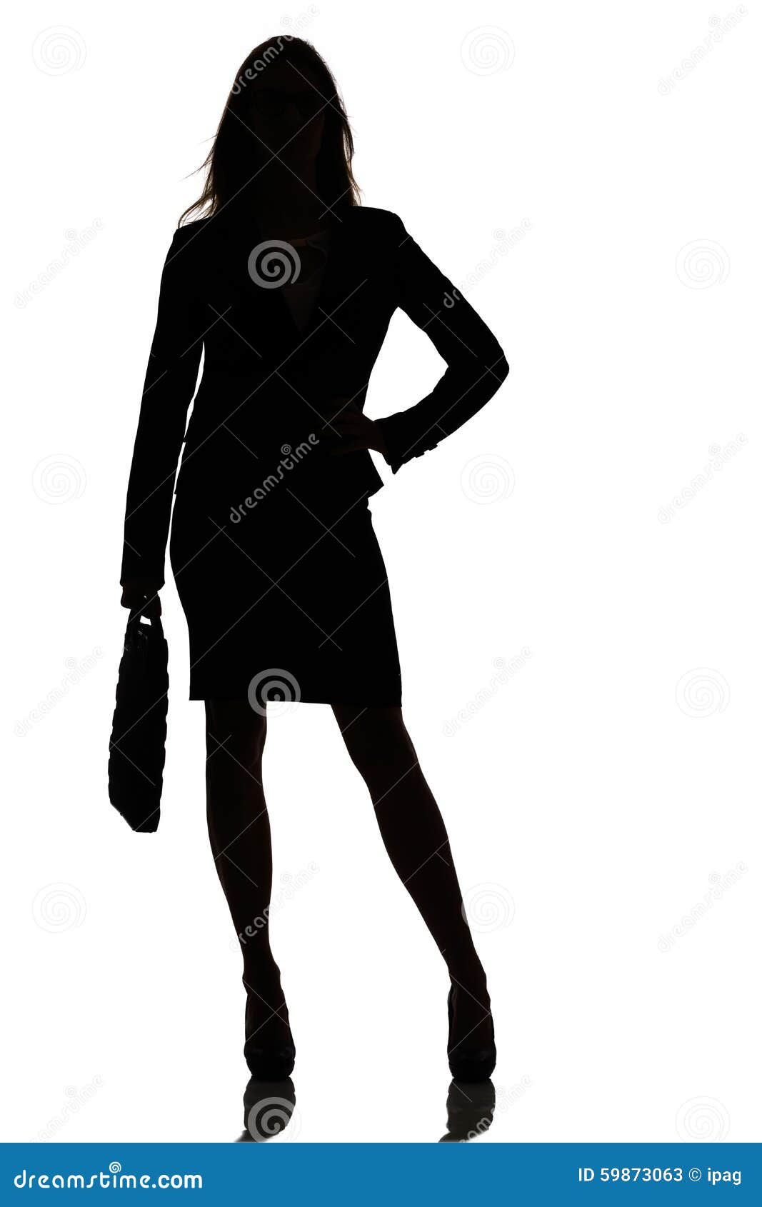 Silhouette of a Busy Business Woman Backlight Studio Stock Image ...