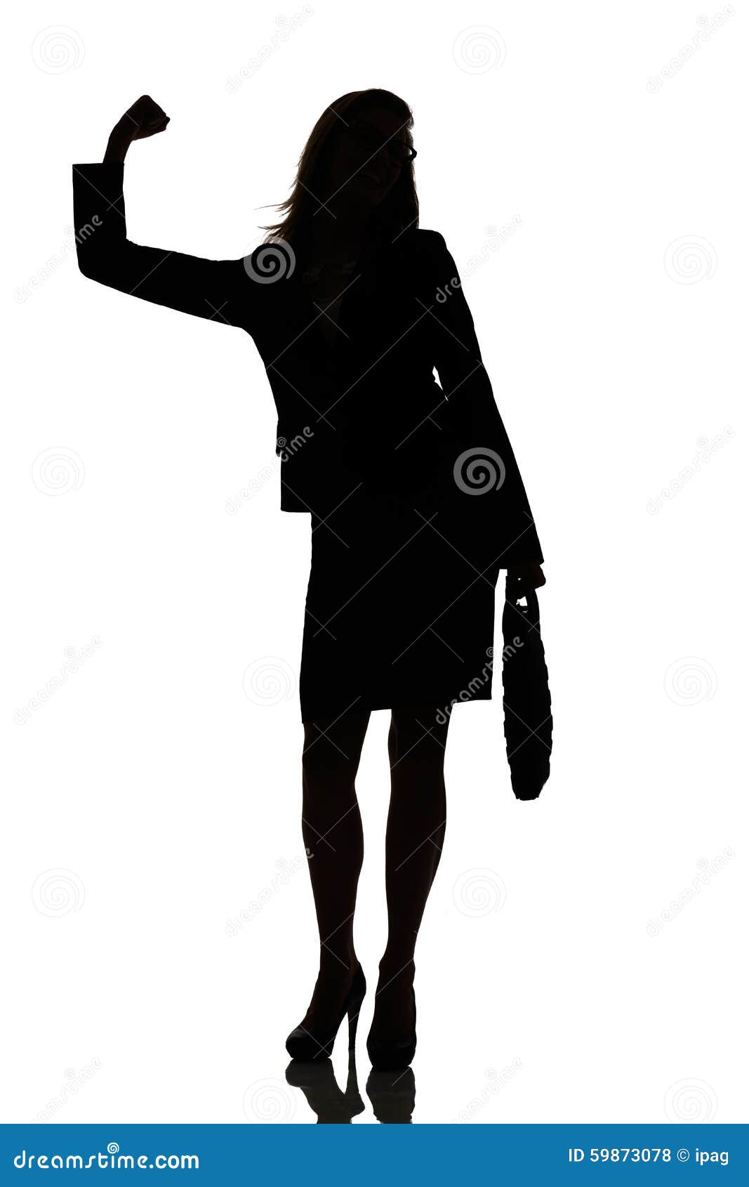 Silhouette of a Busy Business Woman Backlight Studio Stock Photo ...