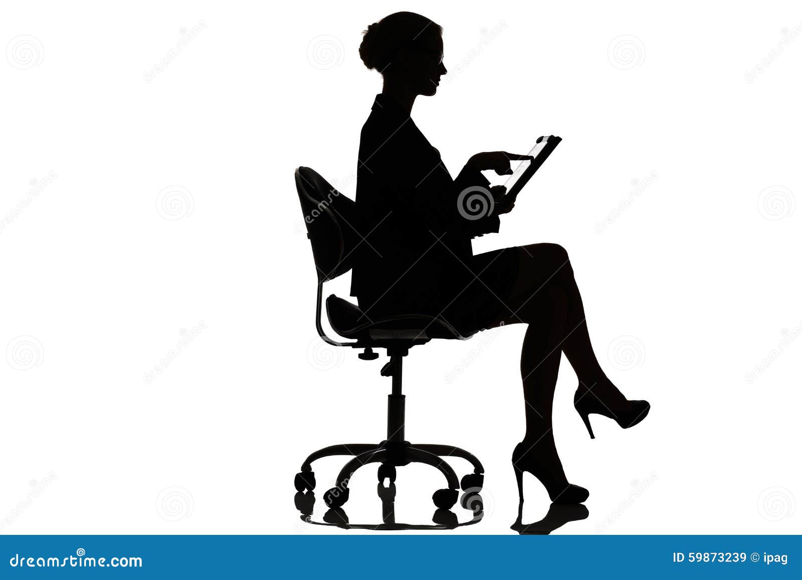 Silhouette of a Busy Business Woman Backlight Studio Stock Image ...