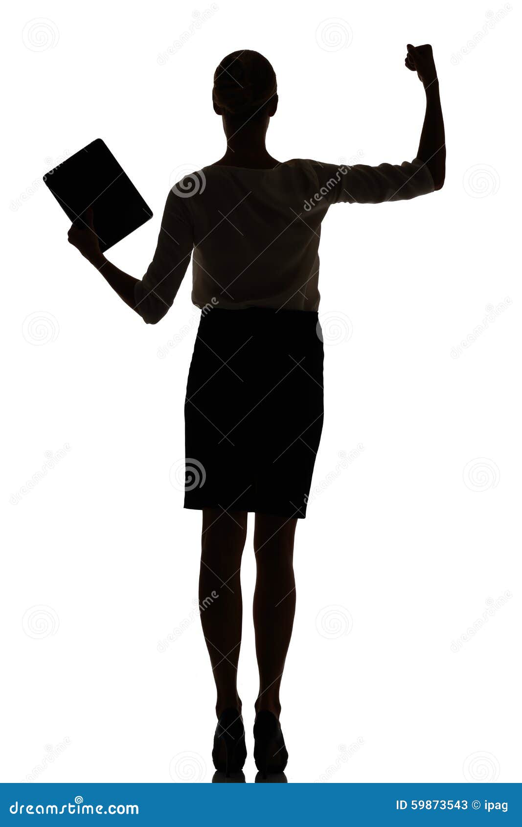 Silhouette of a Busy Business Woman Backlight Studio Stock Image ...