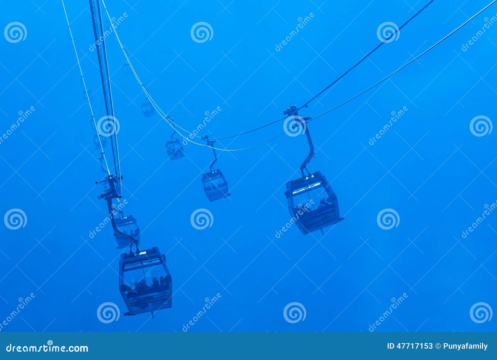 Silhouette Cable Cars In Fog Royalty-Free Stock Photography ...