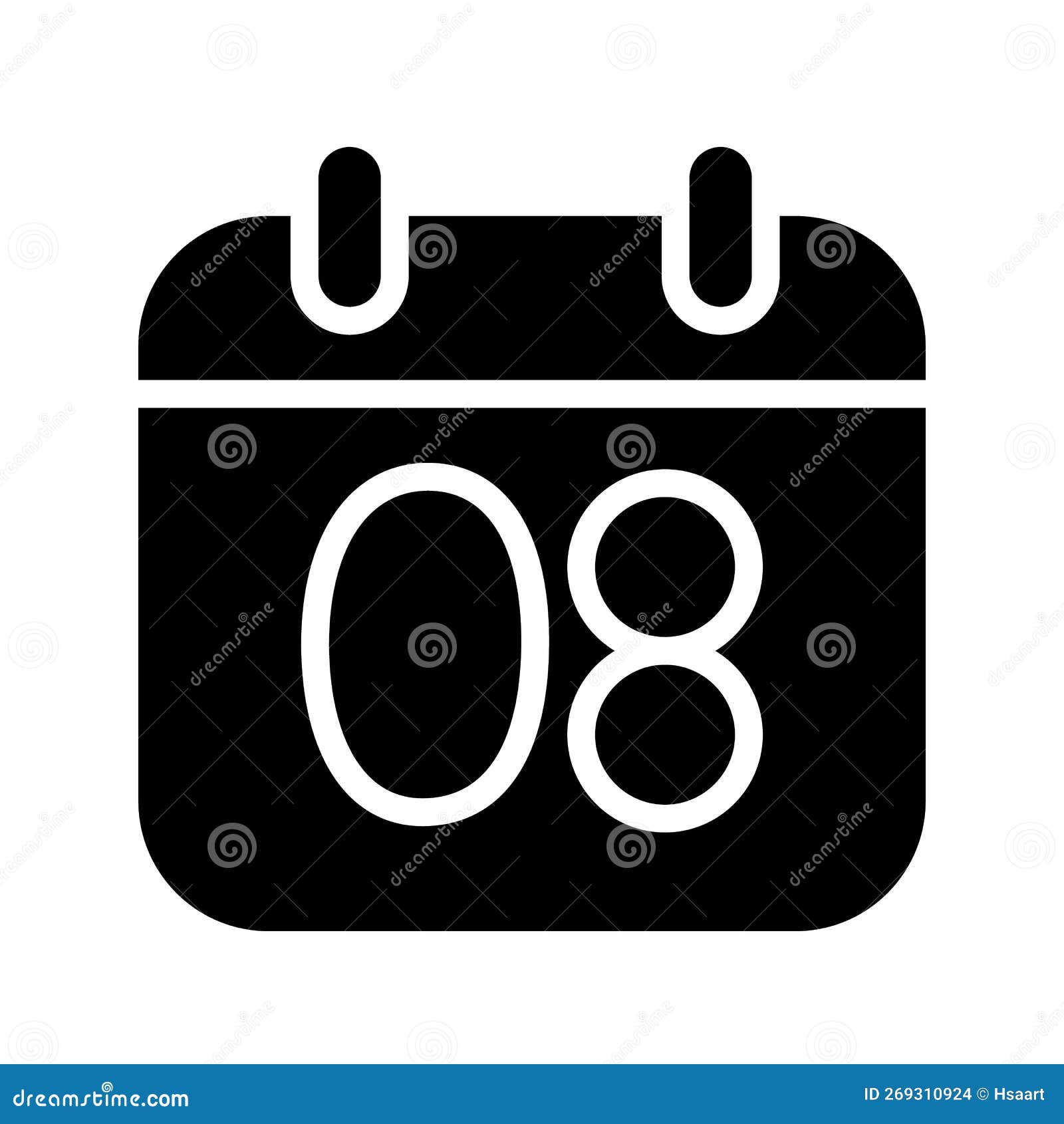 Silhouette Calendar 08 Dates Design Stock Vector - Illustration of ...