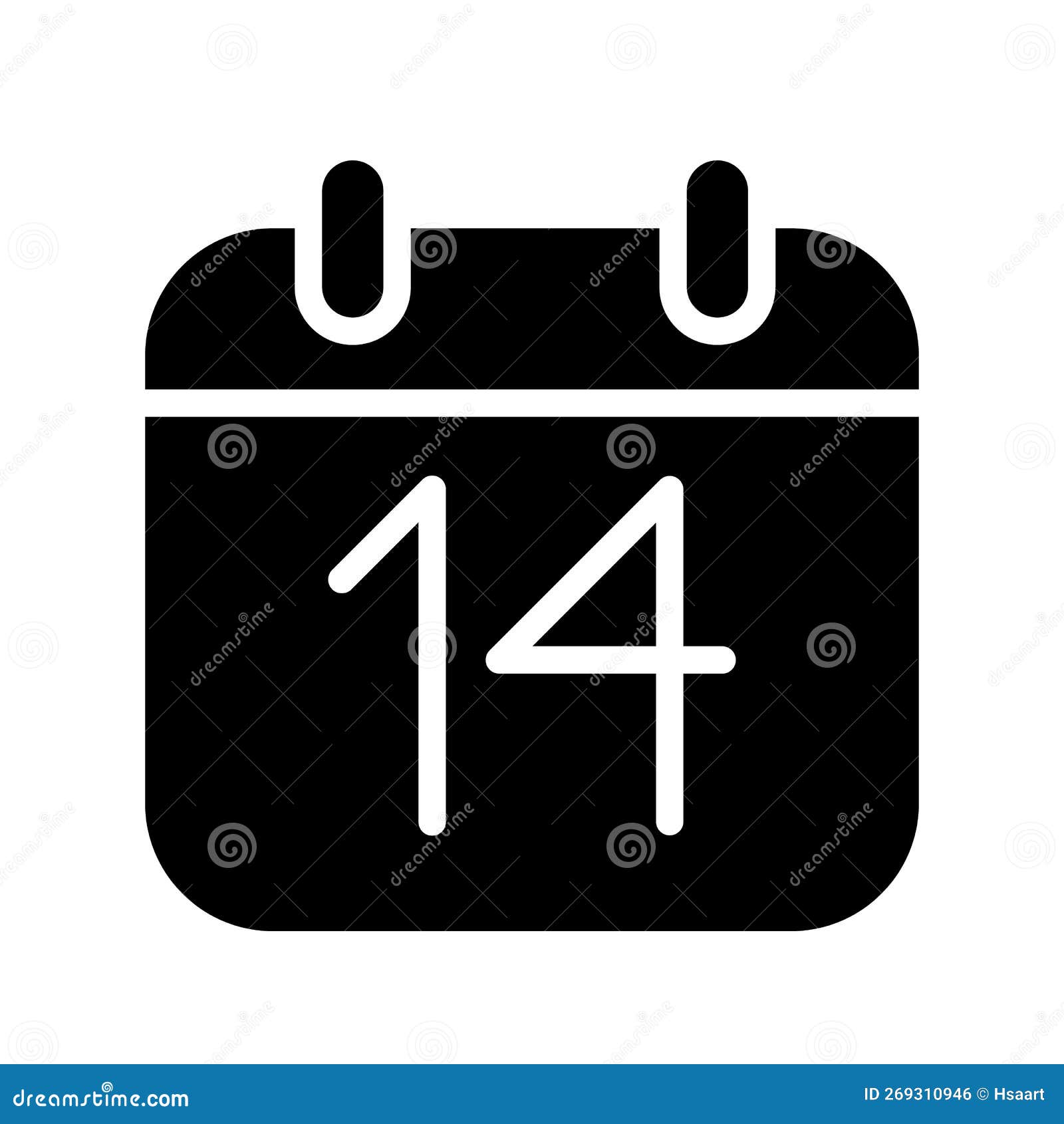 Silhouette Calendar 14 Dates Design Stock Illustration - Illustration ...