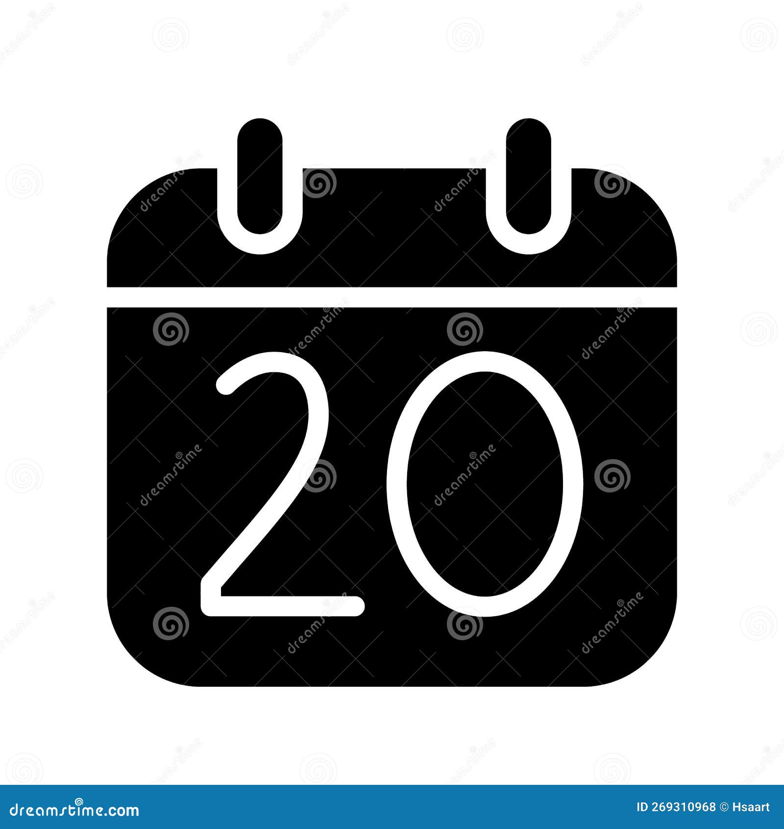 Silhouette Calendar 20 Dates Design Stock Vector - Illustration of ...