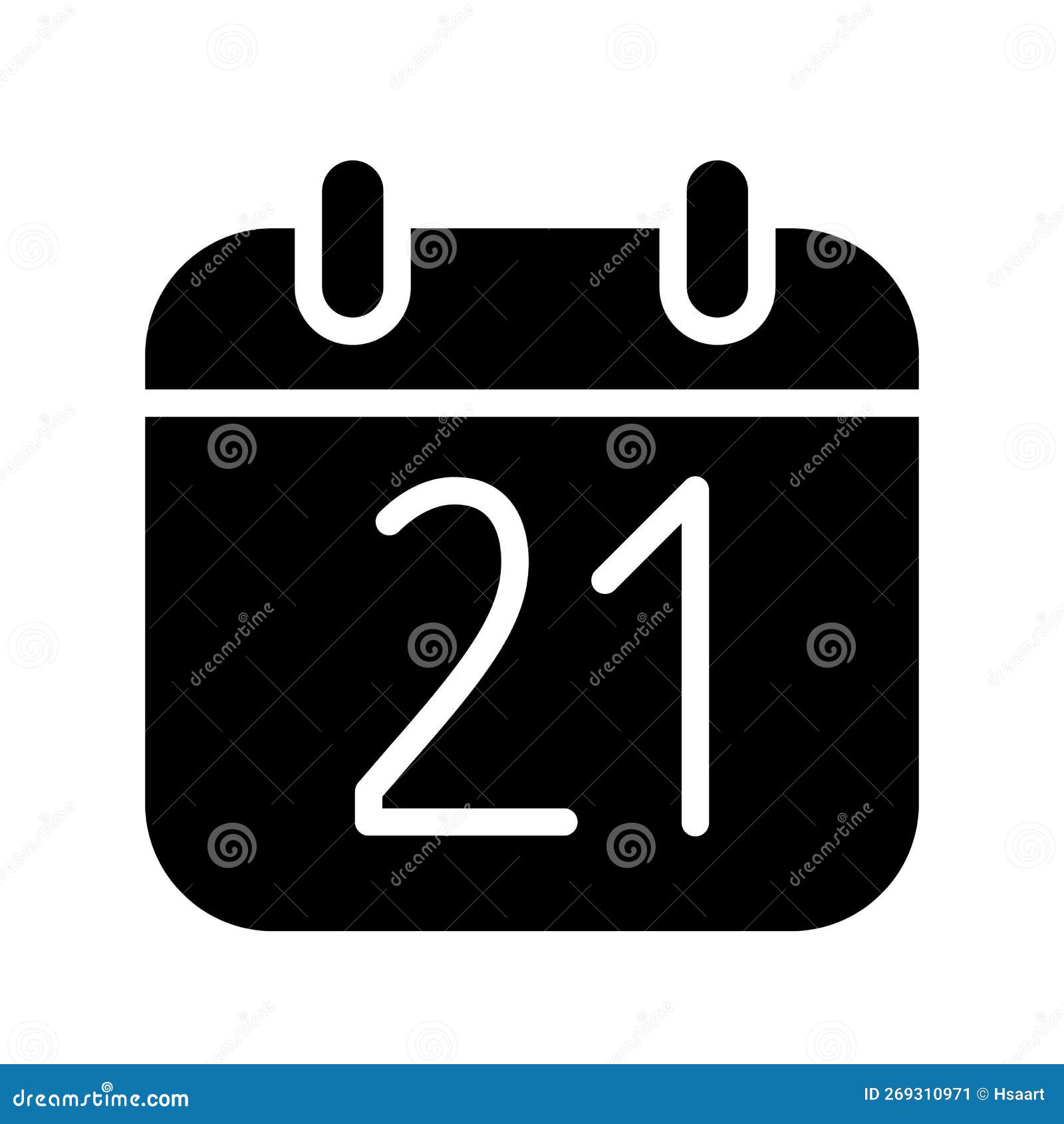 Silhouette Calendar 21 Dates Design Stock Vector - Illustration of ...