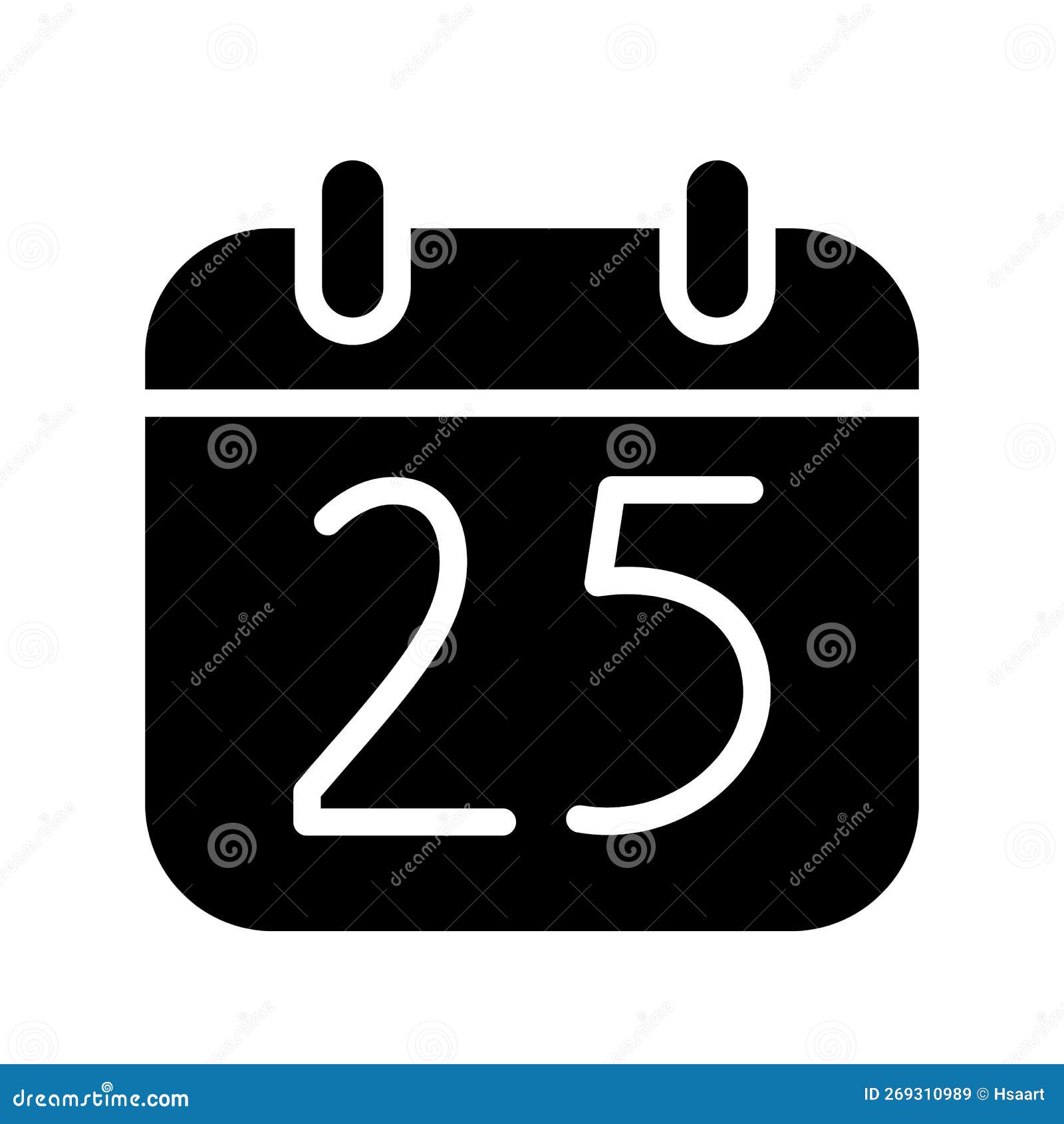 Silhouette Calendar 25 Dates Design Stock Vector - Illustration of ...