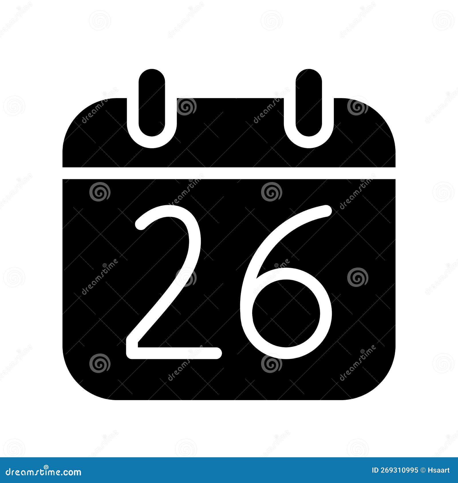 Silhouette Calendar 26 Dates Design Stock Vector - Illustration of ...