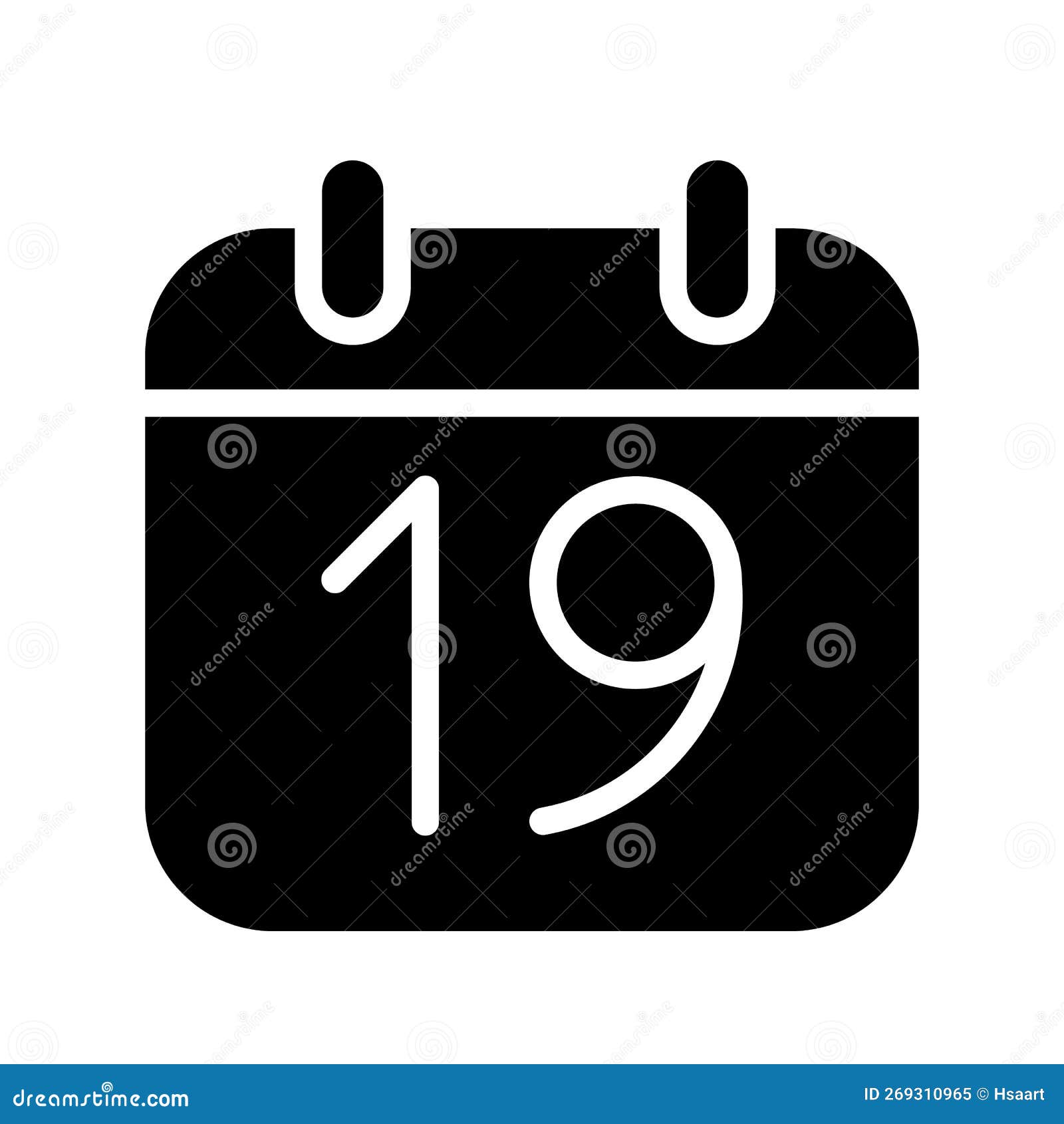 Silhouette Calendar 19 Dates Design Stock Vector - Illustration of ...