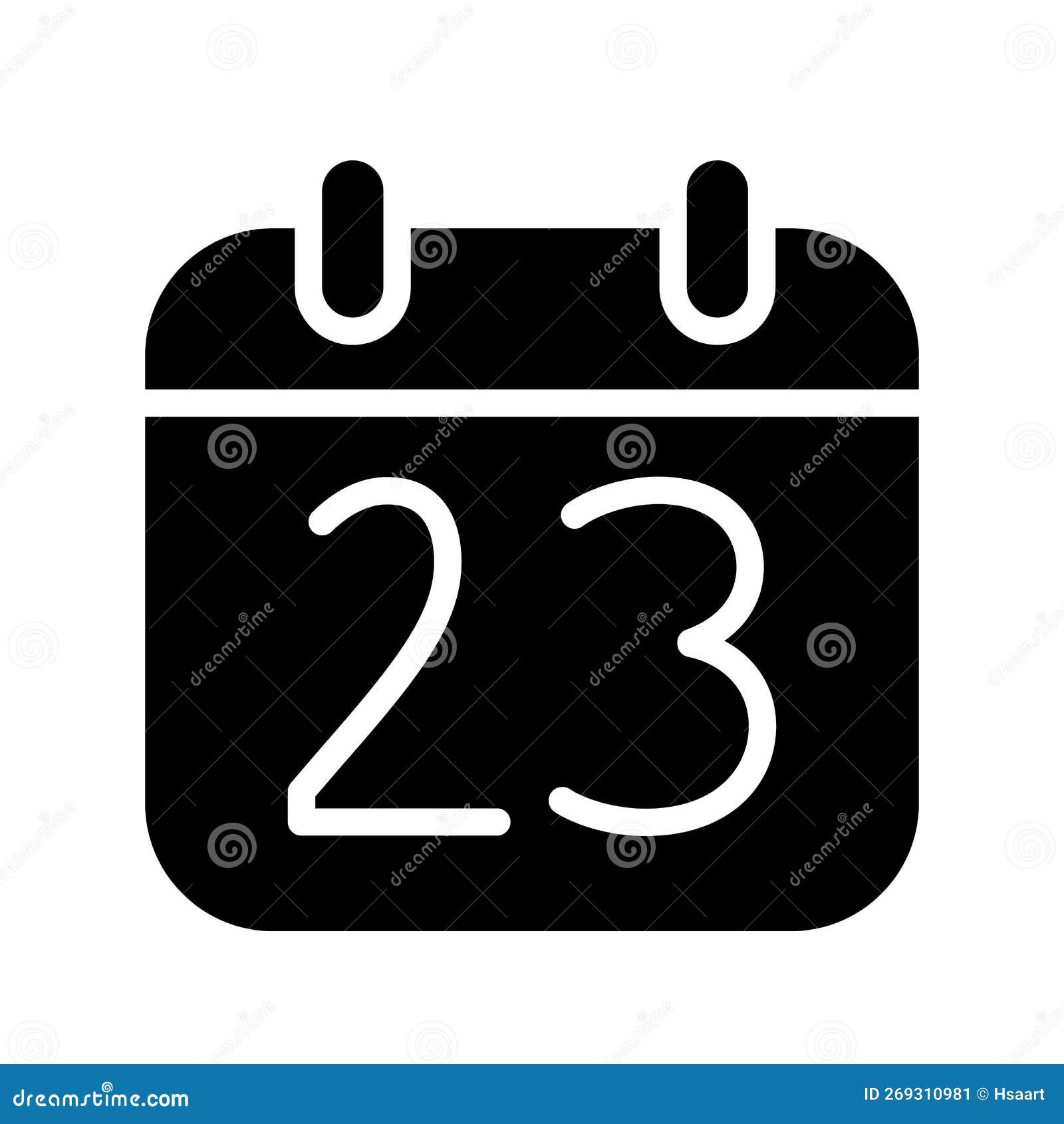 Silhouette Calendar 23 Dates Design Stock Vector - Illustration of ...