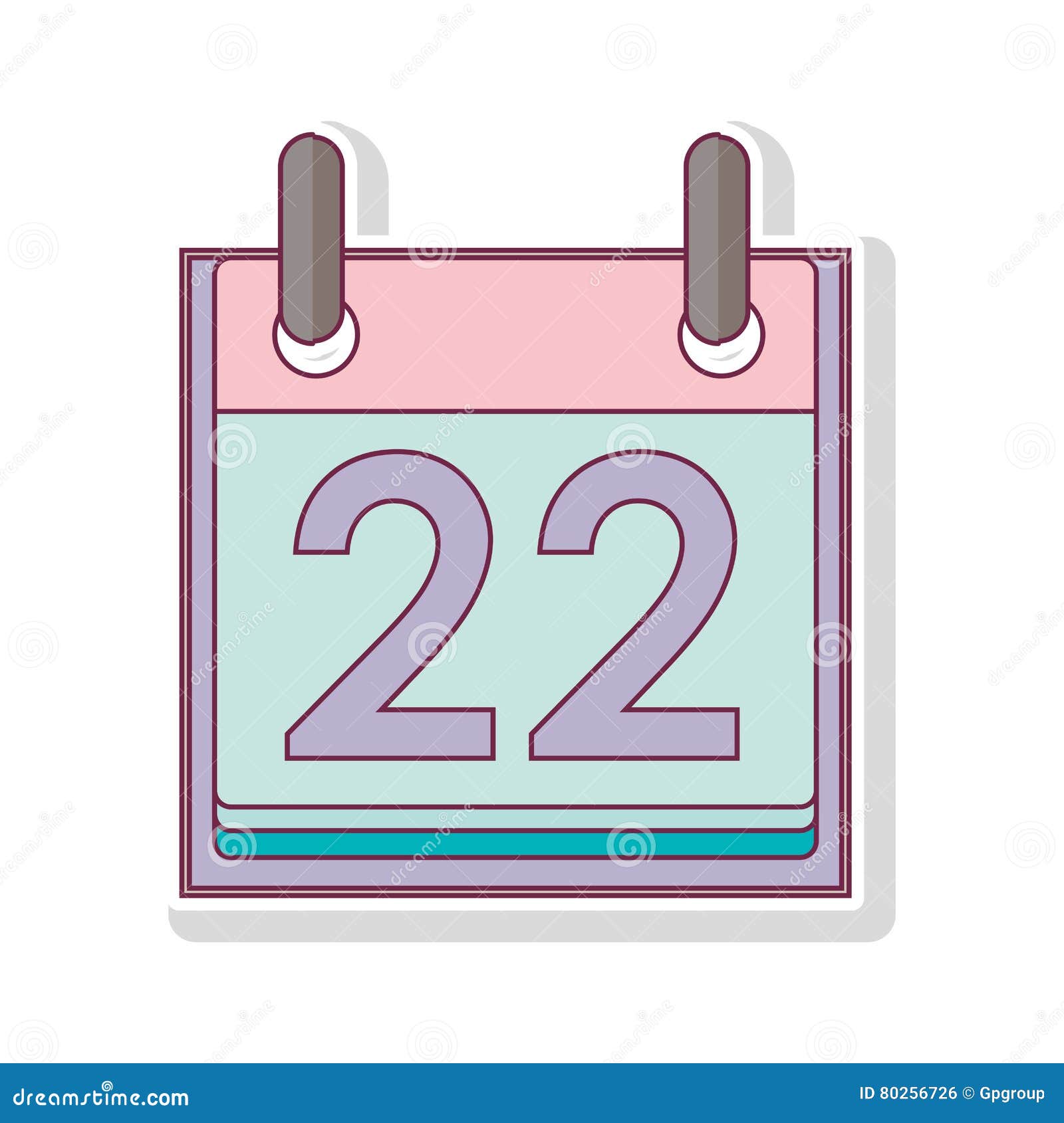 Silhouette with Calendar Day Twenty Two Stock Vector - Illustration of ...
