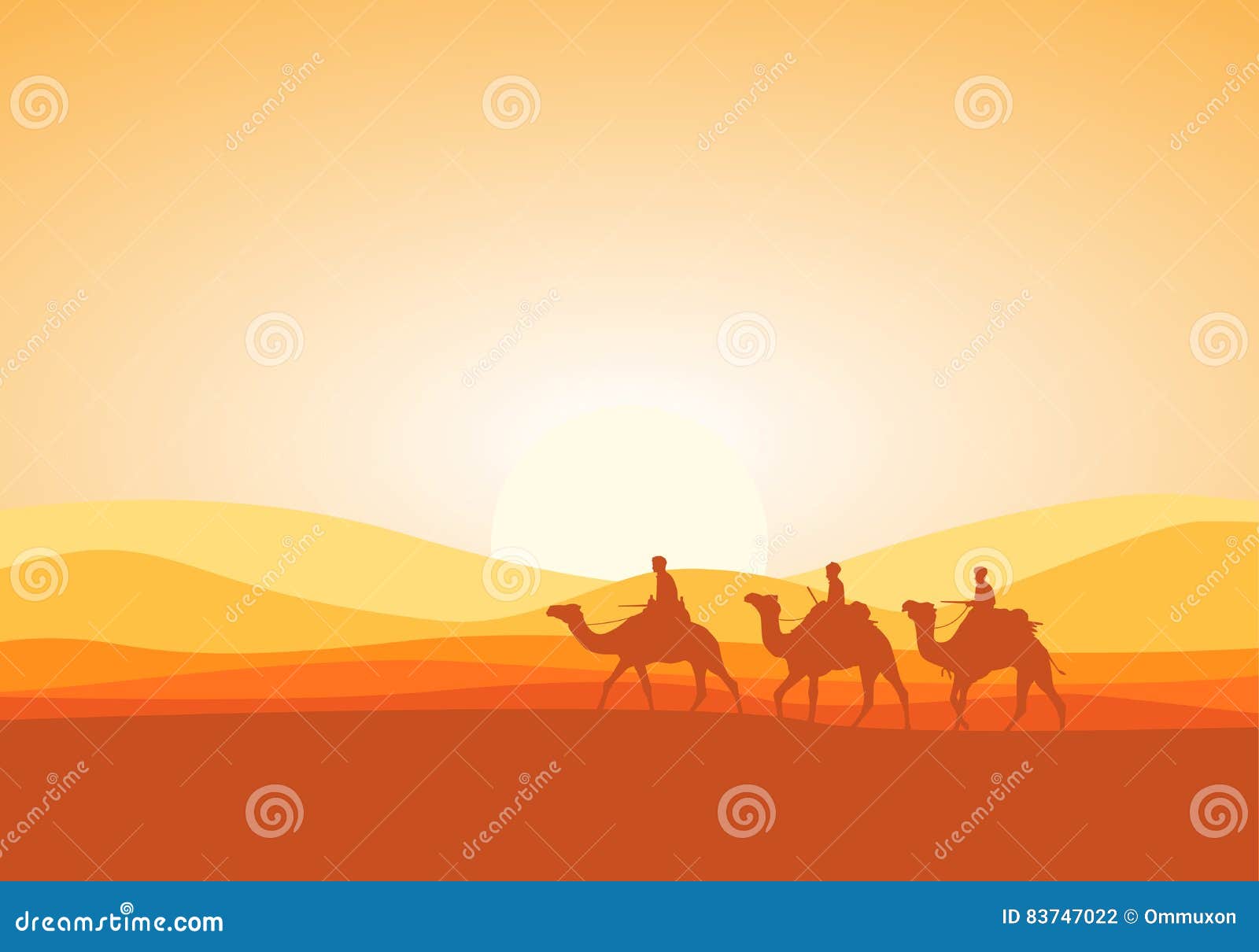 Silhouette of a Camel Caravan Stock Vector - Illustration of animal ...