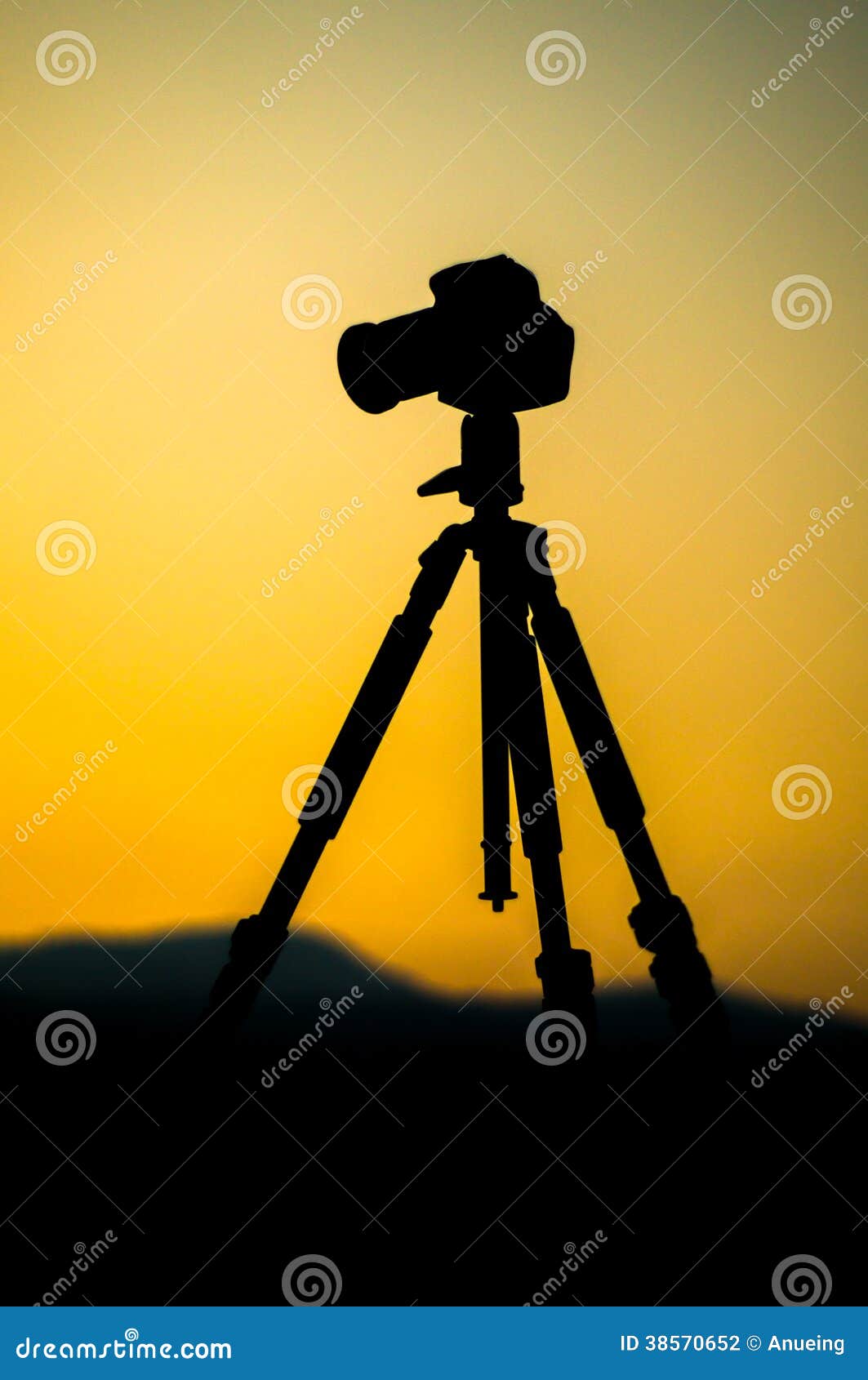 Silhouette of a camera stock photo. Image of lens, field - 38570652