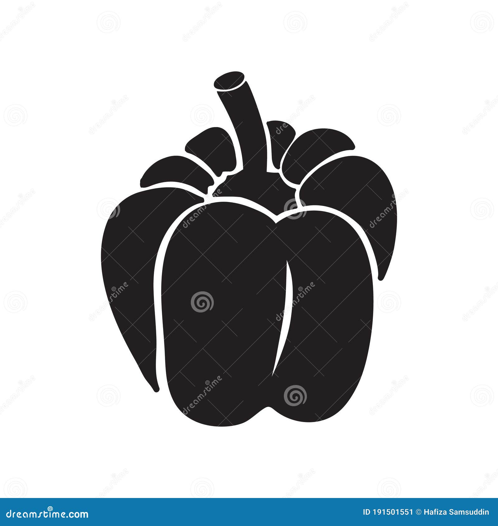 Silhouette of Capsicum. Vector Illustration Decorative Design Stock ...