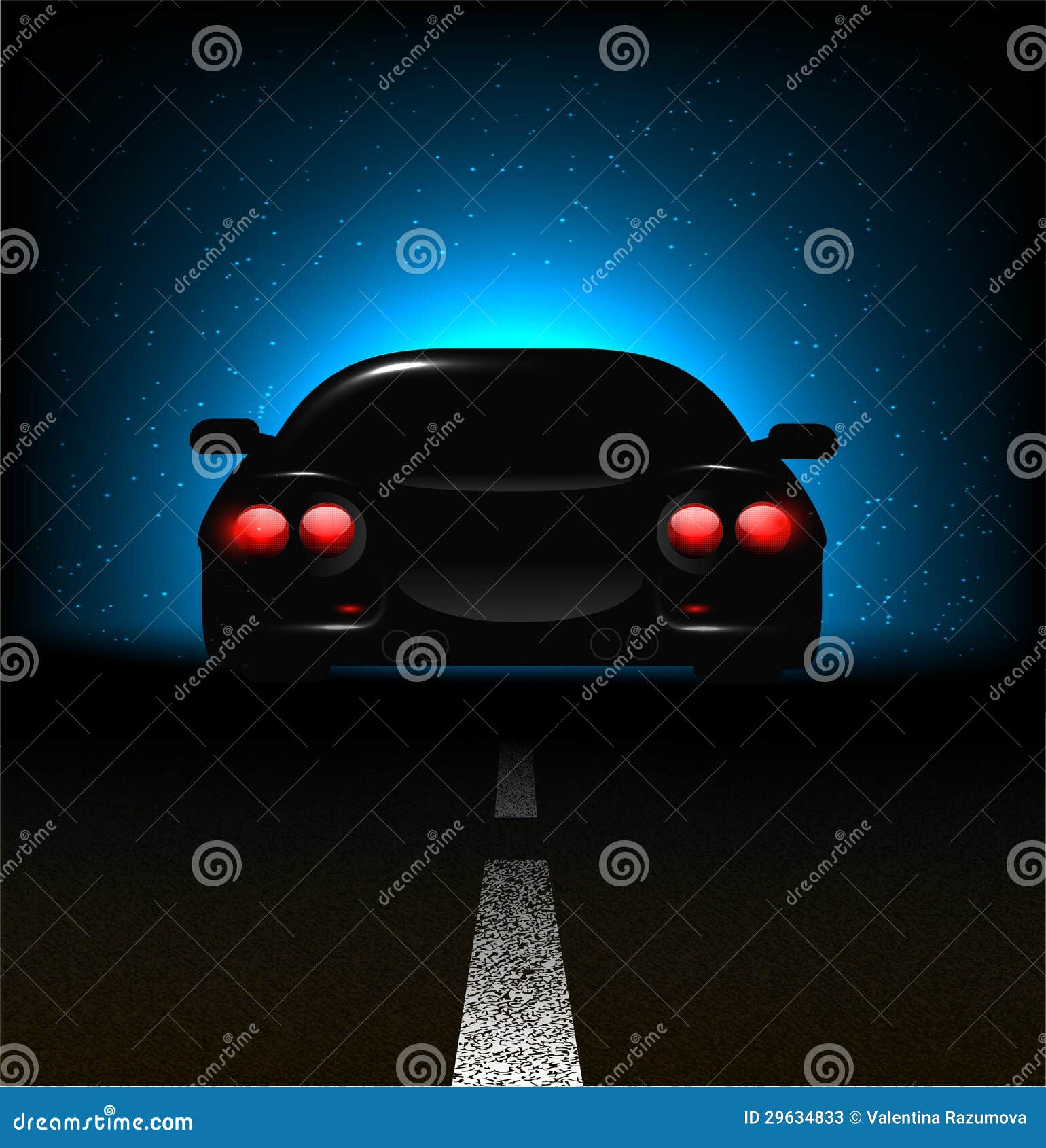 Silhouette Of Car With Backlights. Stock Vector - Illustration of ...