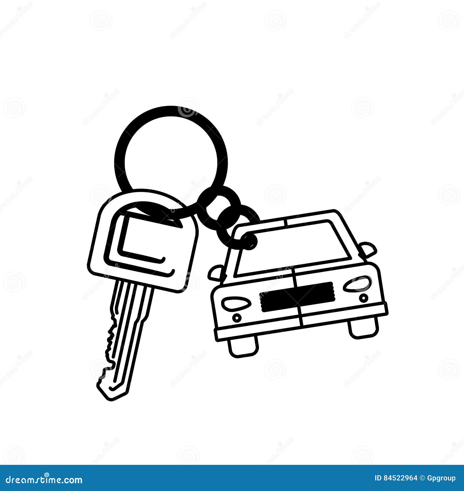 Silhouette Car Shaped Key Chain Icon Stock Vector - Illustration of ...
