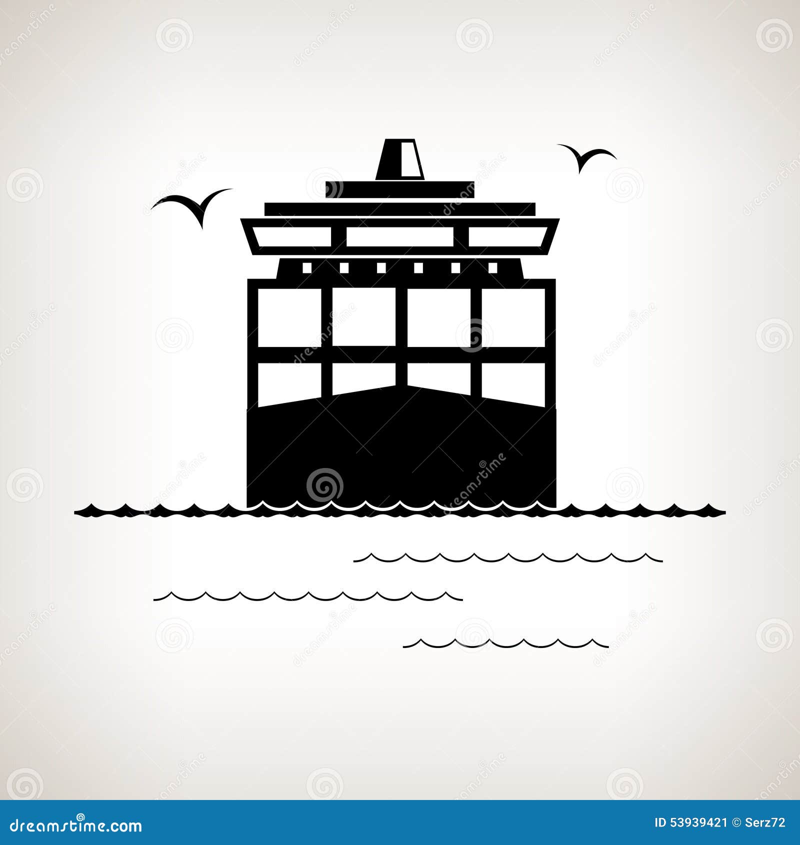 Silhouette Cargo Container Ship Stock Vector - Illustration of schedule ...