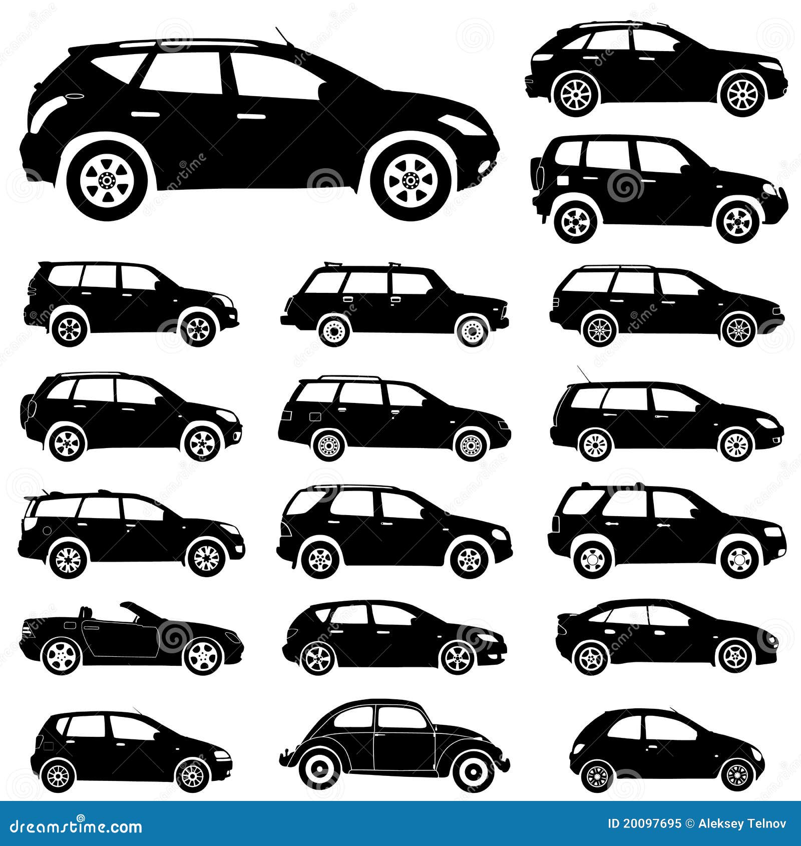 Silhouette cars stock vector. Illustration of white, automobile - 20097695