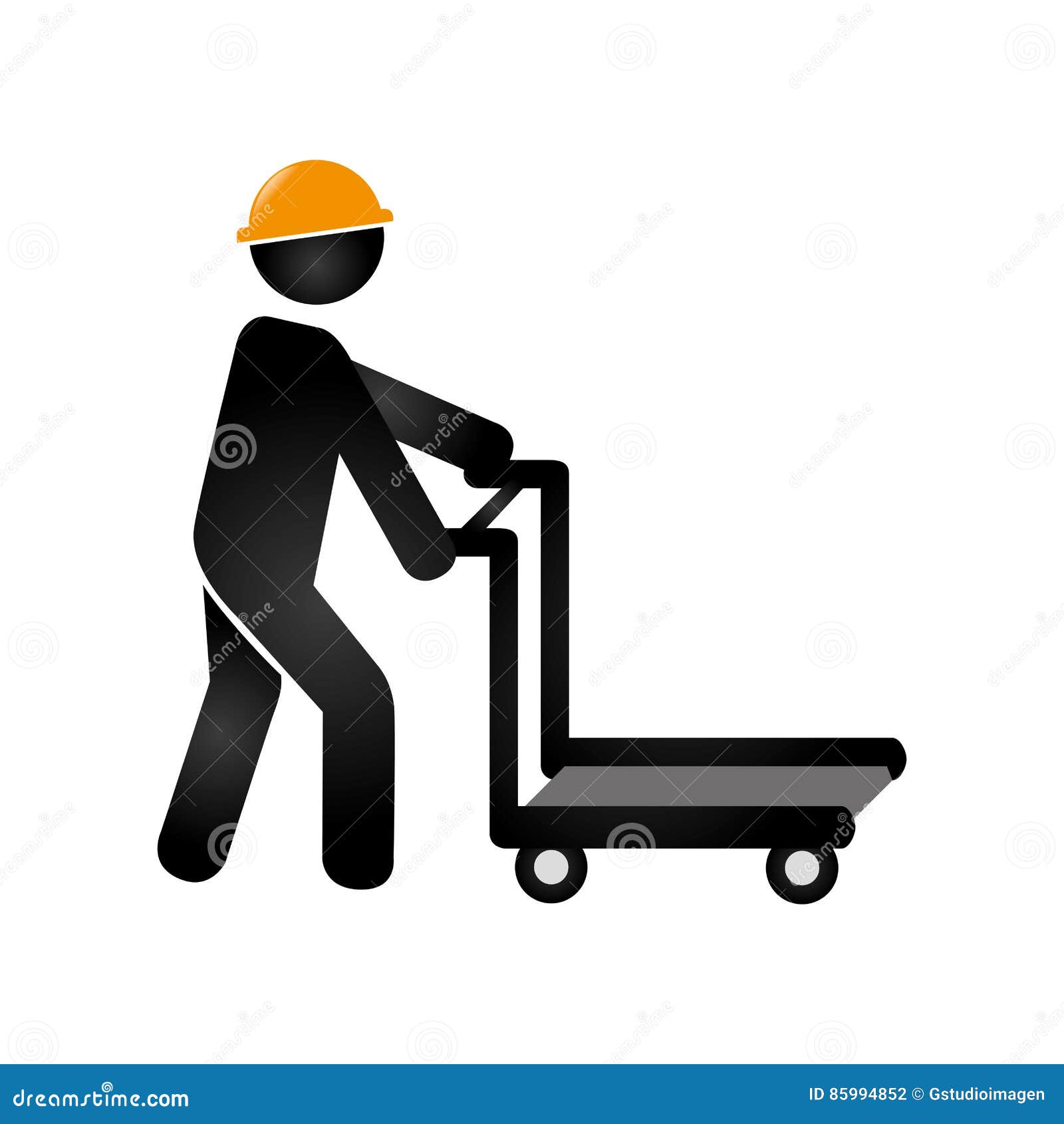 Silhouette Cartor Truck for Building with Worker Stock Vector ...