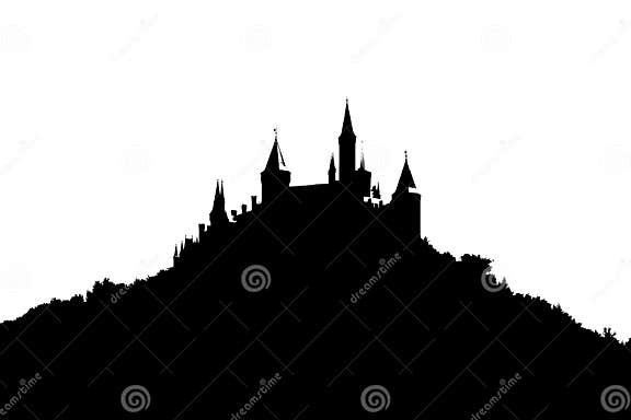 Silhouette of a castle stock illustration. Illustration of middle ...