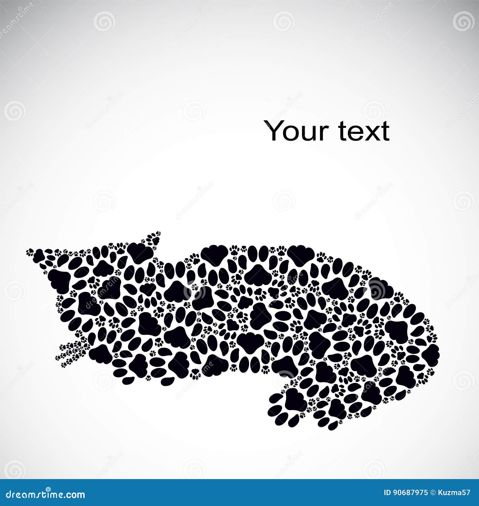 Silhouette Of Cat From The Cat Tracks Cartoon Vector | CartoonDealer ...