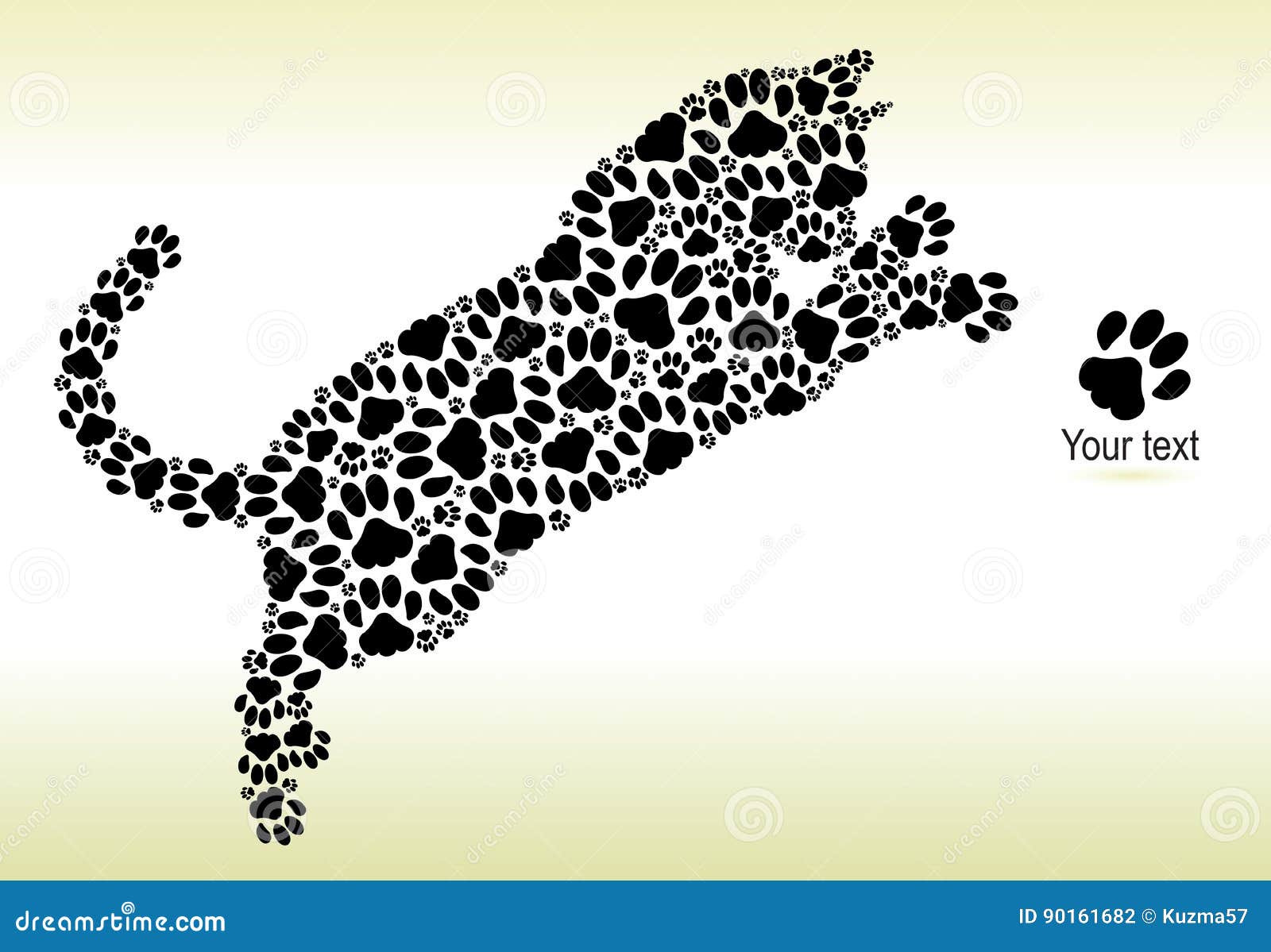Silhouette of Cat from the Cat Tracks Stock Vector - Illustration of ...