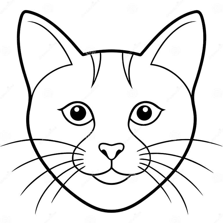 Silhouette Cat Face Vector Art Stock Vector - Illustration of pattern ...