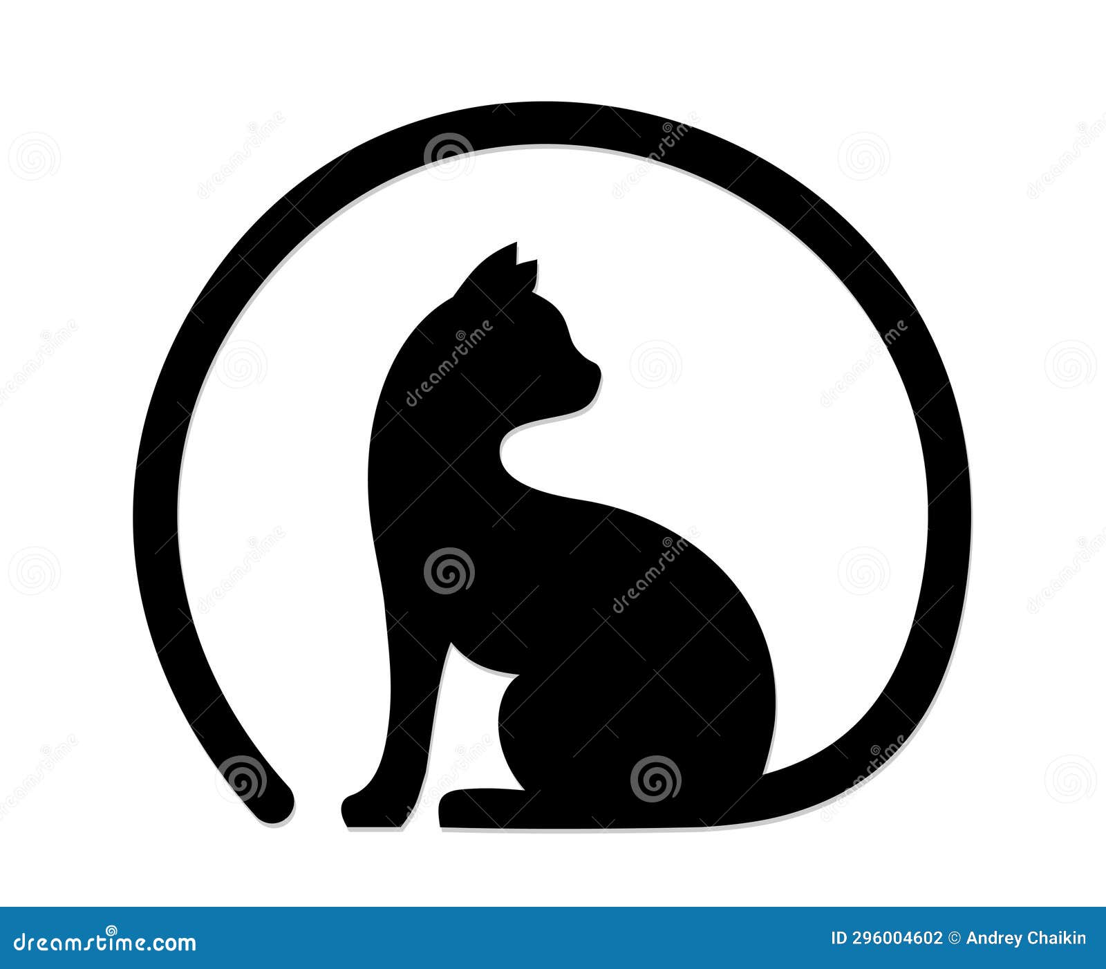 Symbol of Cat with Long Tail. Stock Vector - Illustration of logo ...