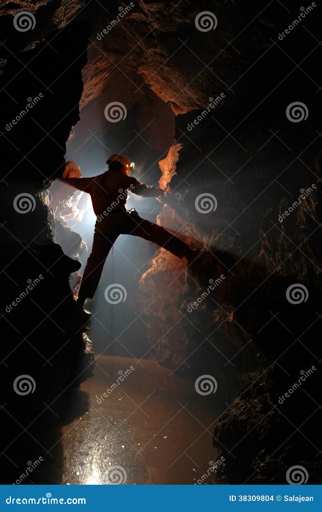 Cave Explorer In Action Stock Photo | CartoonDealer.com #17536716
