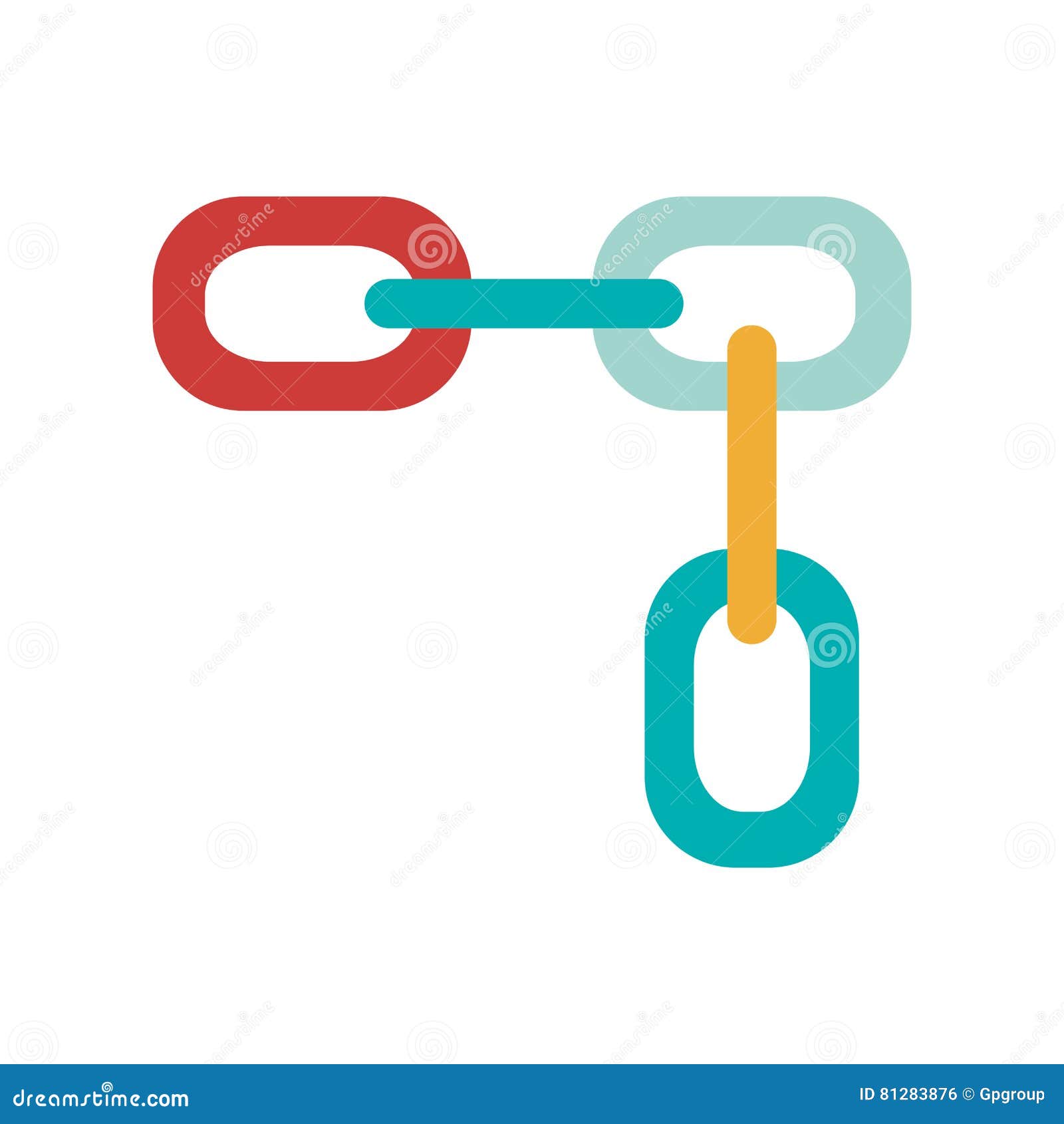Silhouette Chain with Colorful Links Stock Illustration - Illustration ...