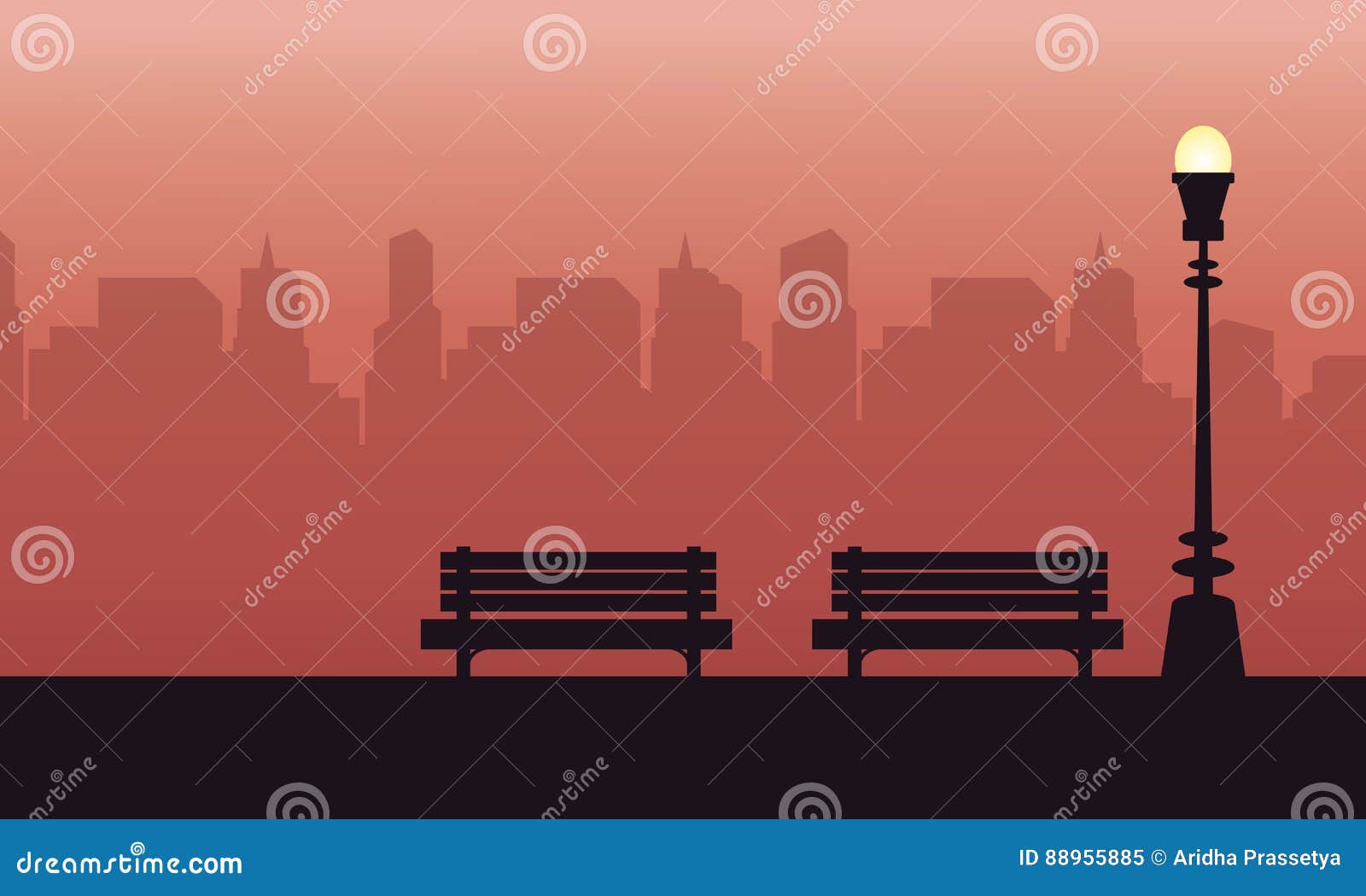Silhouette of Chair and Lamp Scenery Collection Stock Vector ...