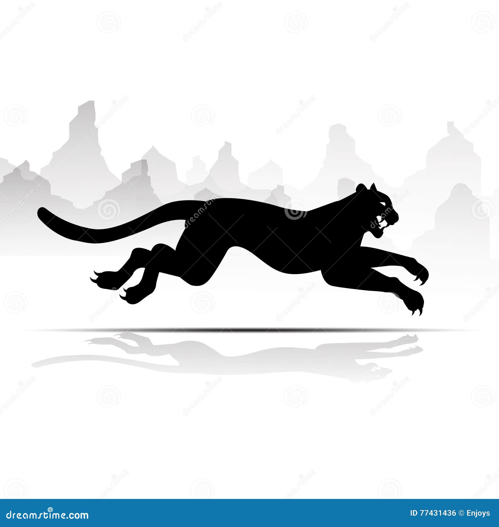 Panther Line Art Animal Vector Illustration Transparent Background ...