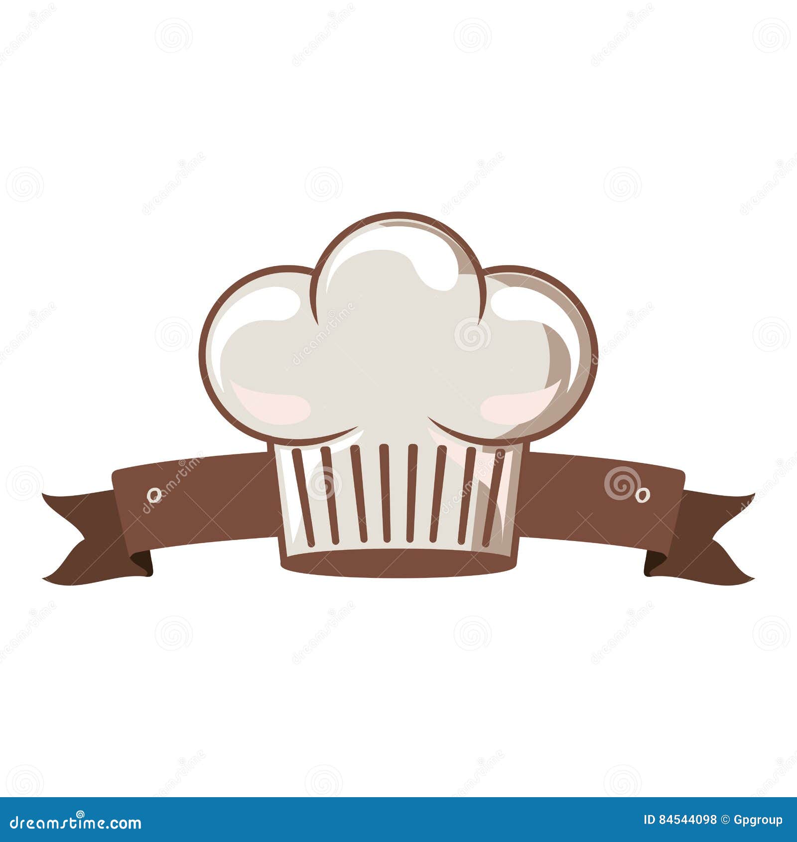 Silhouette of Chefs Hat Rounded and Ribbon Stock Vector - Illustration ...