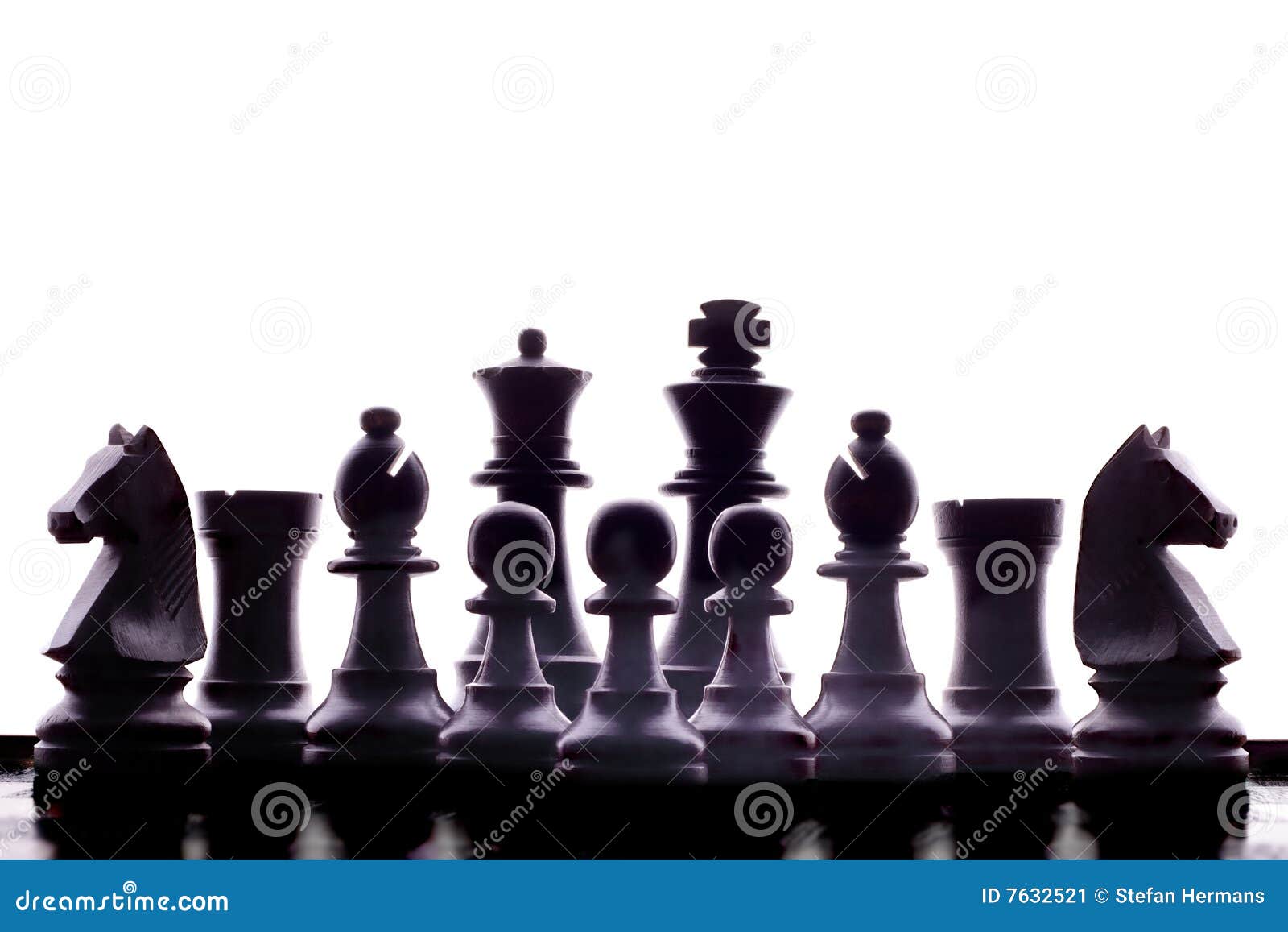 Silhouette of chess pieces stock image. Image of backlit - 7632521
