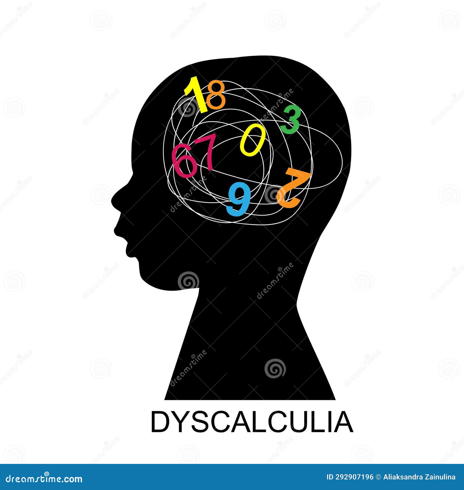 Silhouette of a Child with Dyscalculia Vector Stock Vector ...