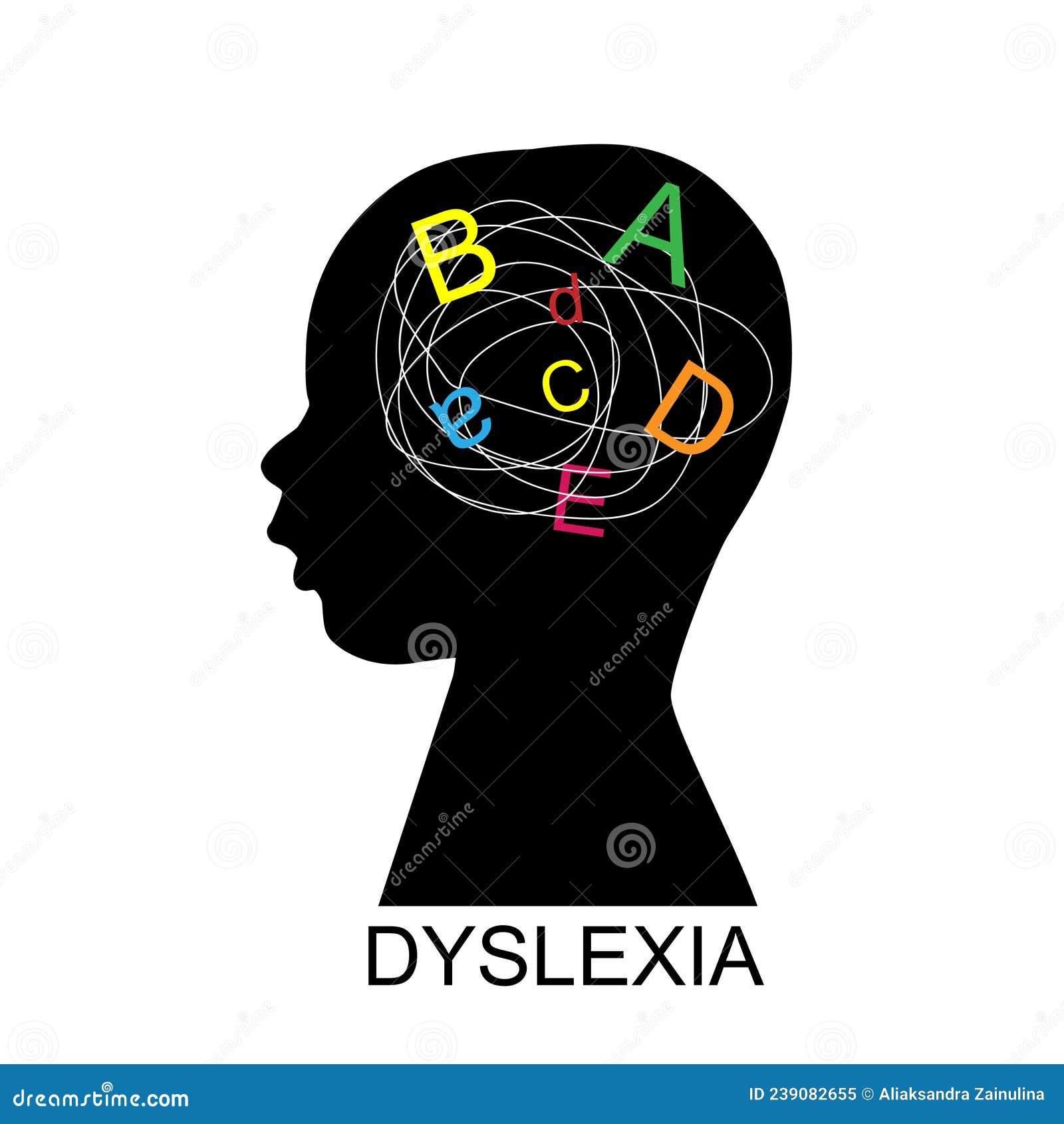 Silhouette of a Child with Dyslexia Vector Stock Vector - Illustration ...