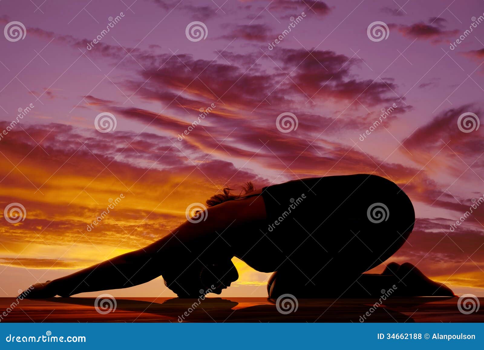 Silhouette Childs Pose Reflection Stock Photo - Image of hands, leisure ...