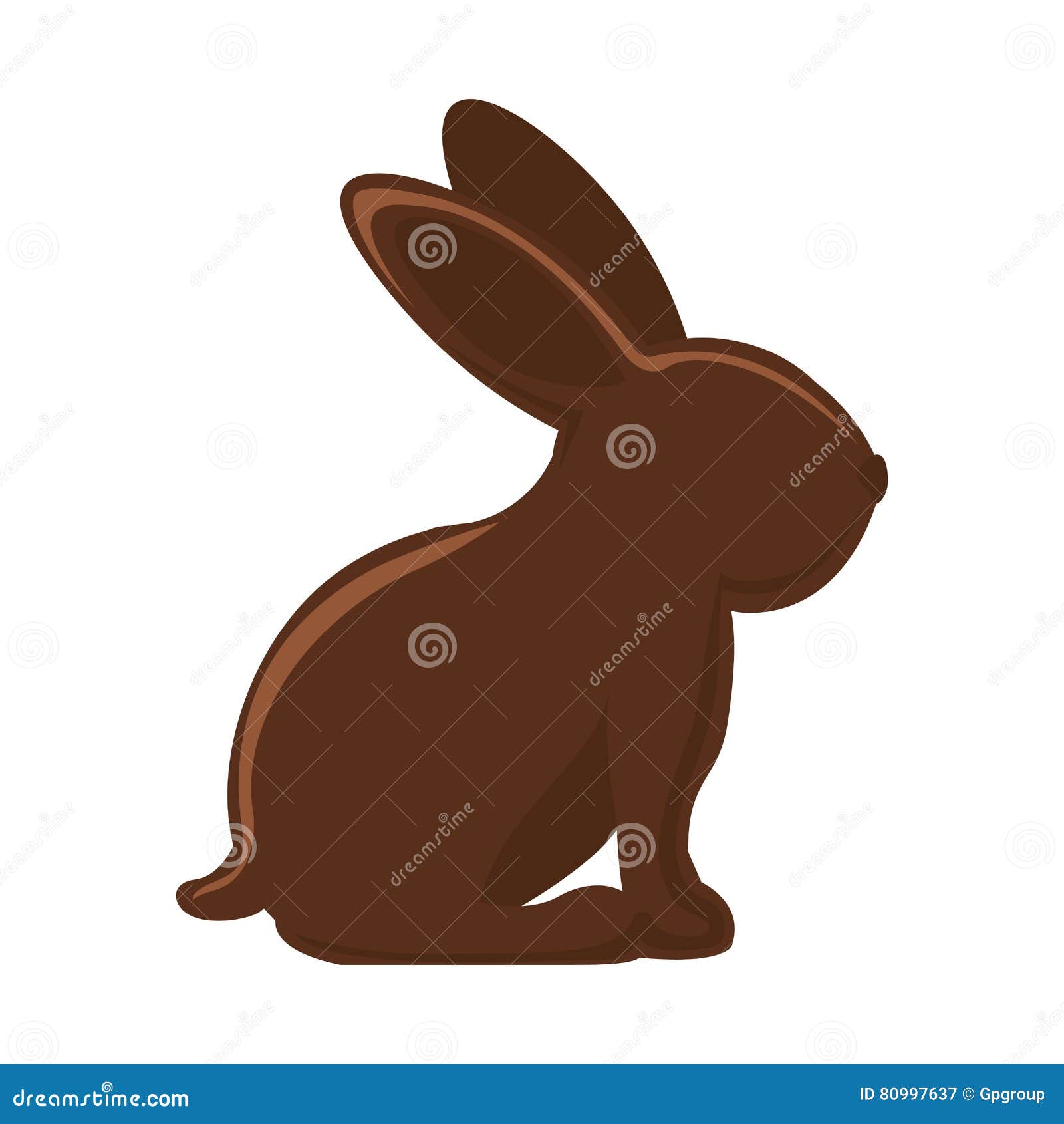 Silhouette of Chocolate Rabbit with Long Ears Stock Vector ...