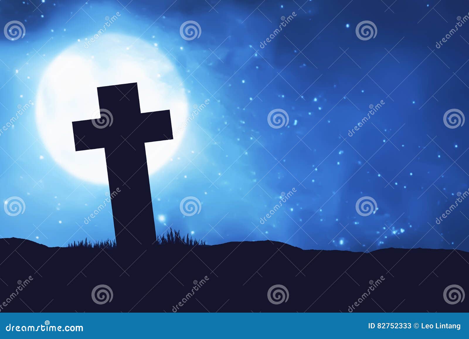 Silhouette Christian Cross Shape on the Field Stock Image - Image of ...