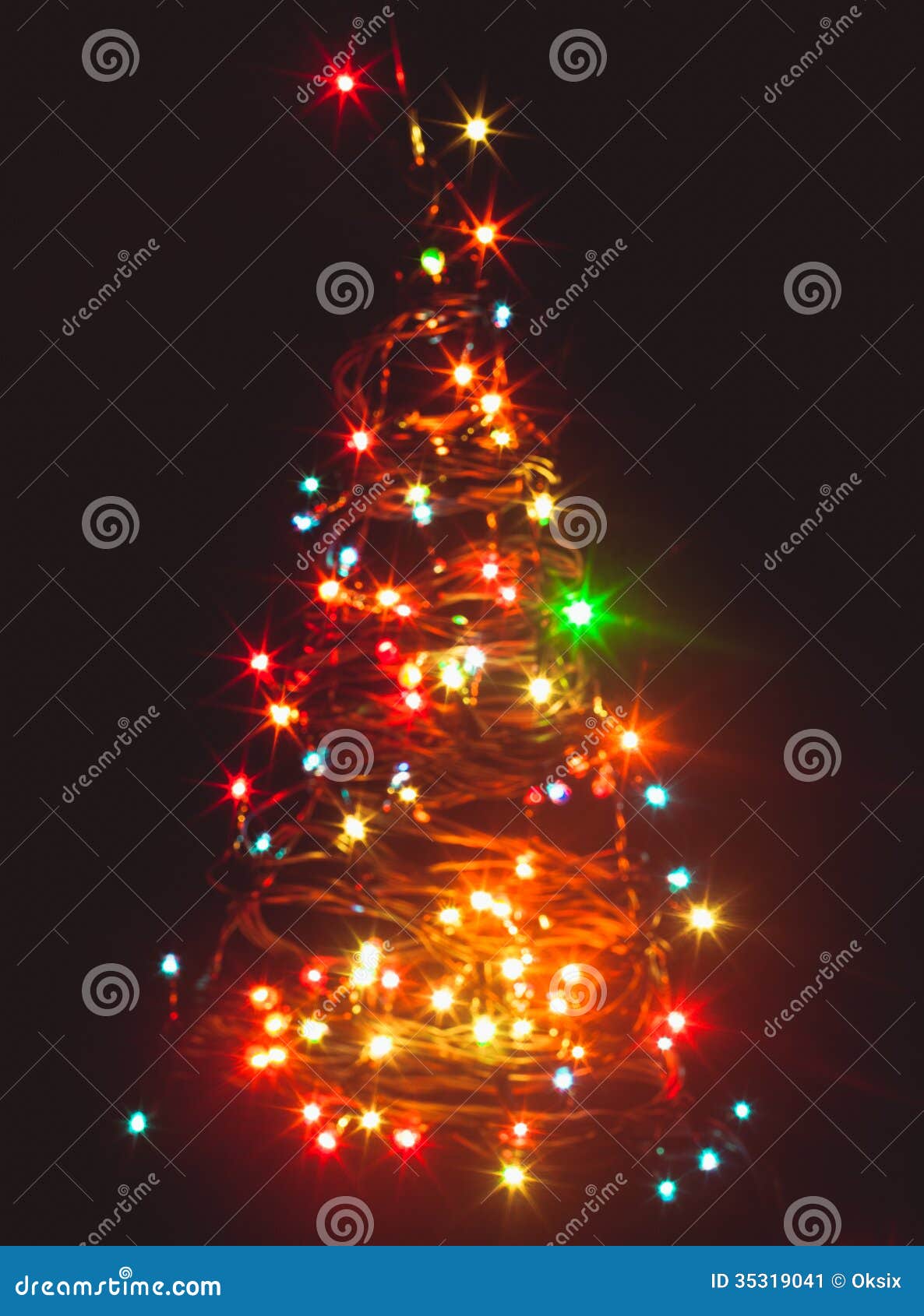 Silhouette of Christmas Tree Stock Image - Image of lightbulb, circles ...