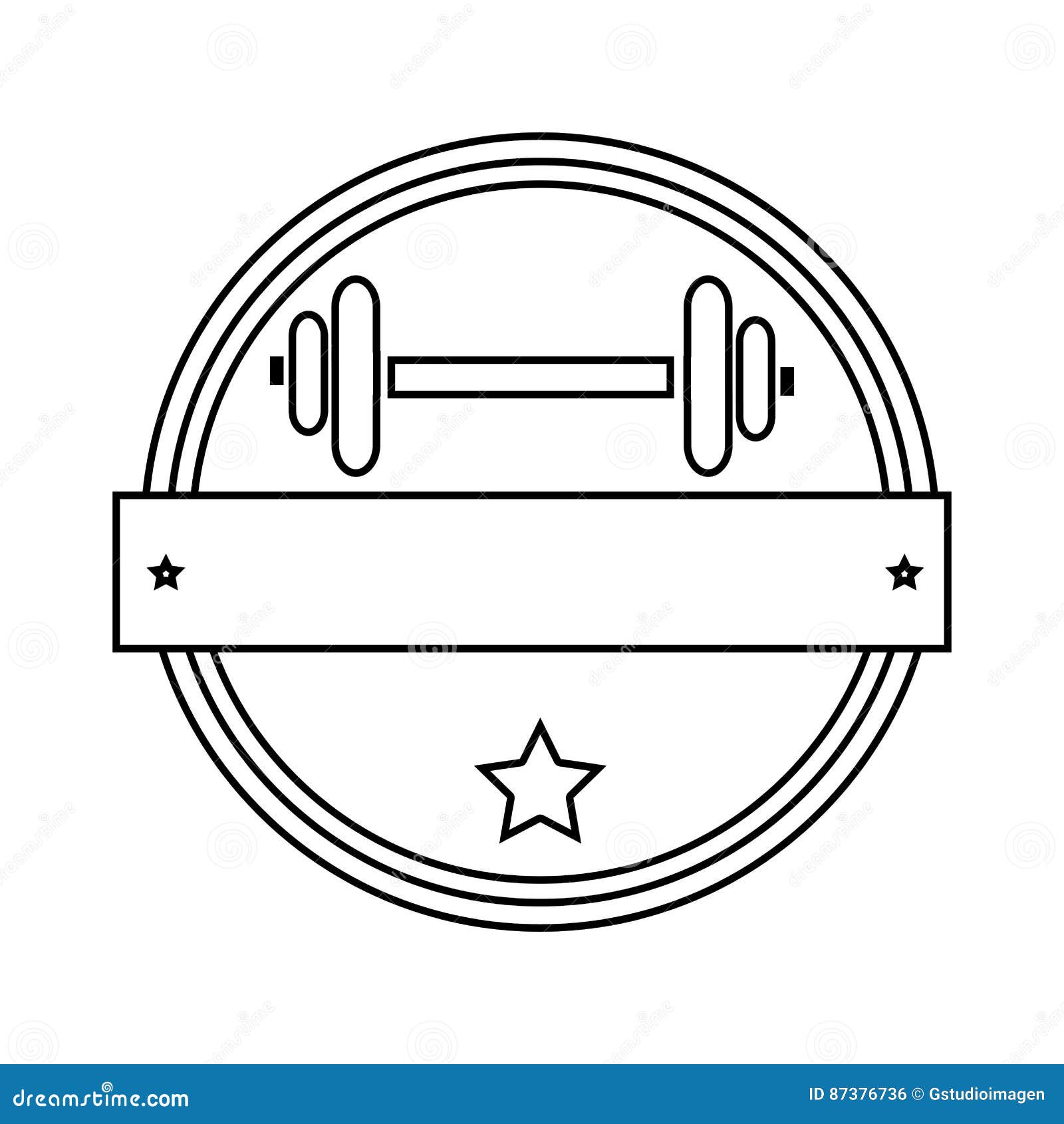 Silhouette Circular Border with Dumbbell for Training in Gym and Plaque ...