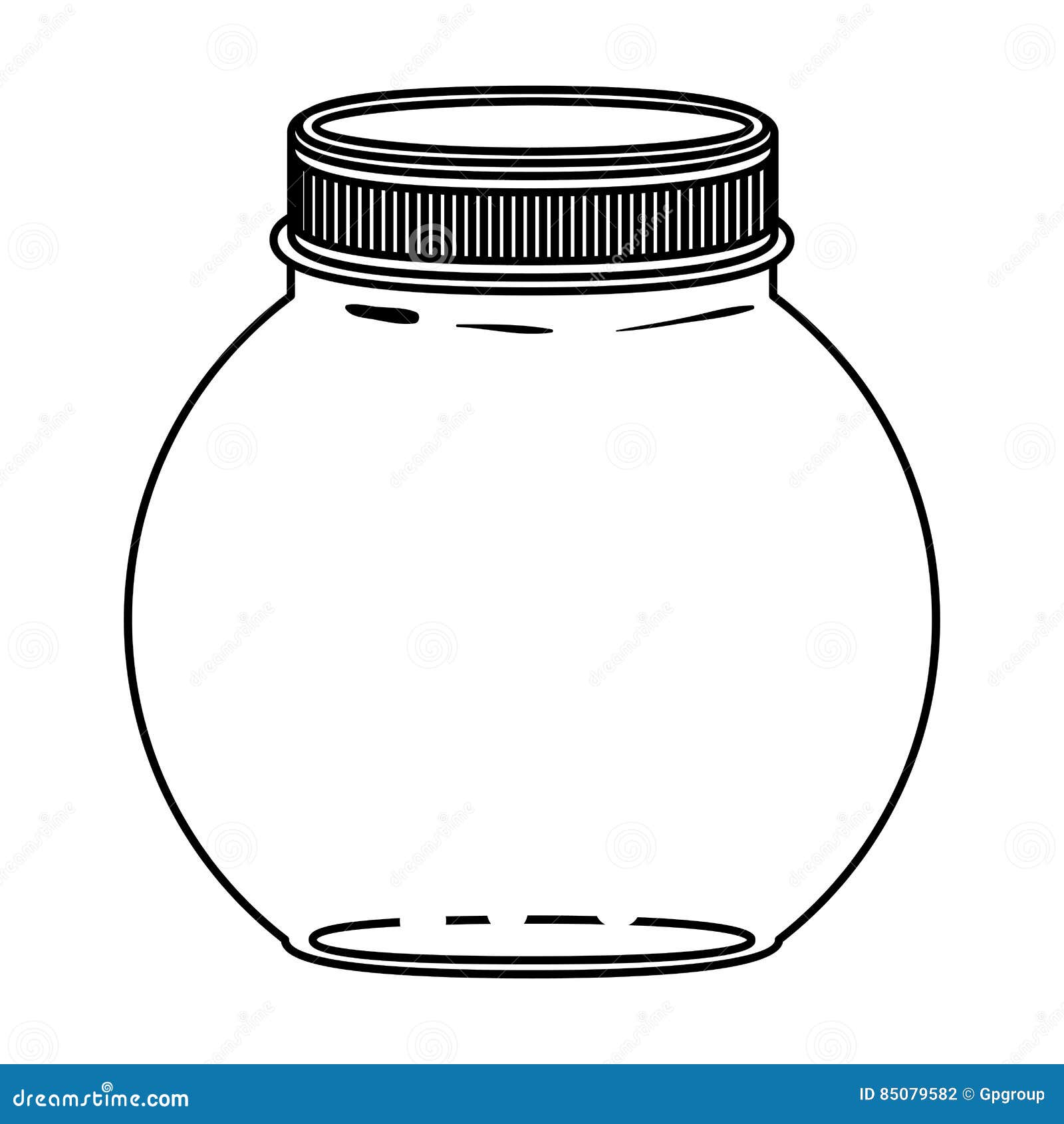 Silhouette Circular Glass Container with Lid Stock Vector ...