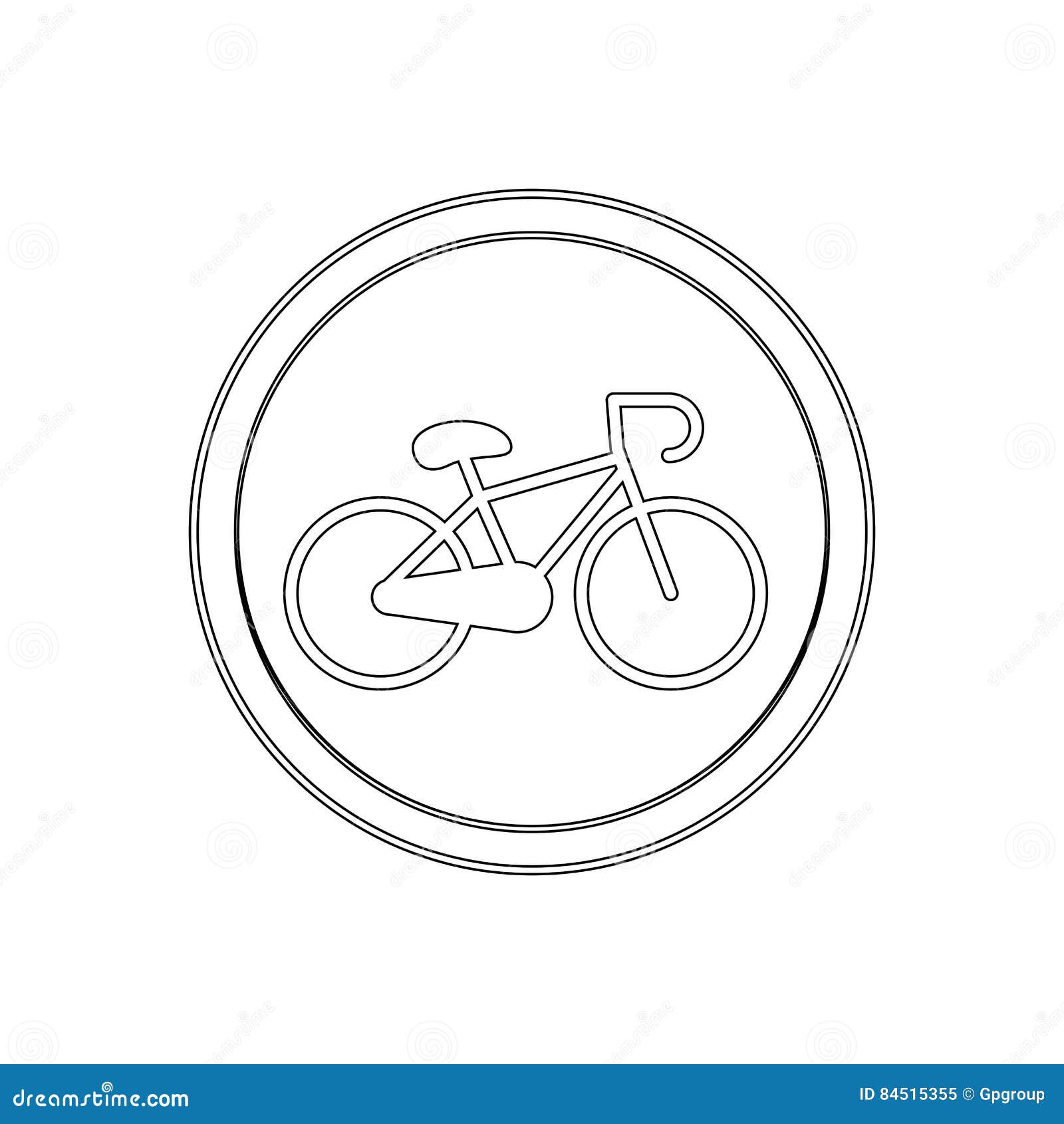 Silhouette Circular Shape with Bicycle Icon Flat Stock Vector ...