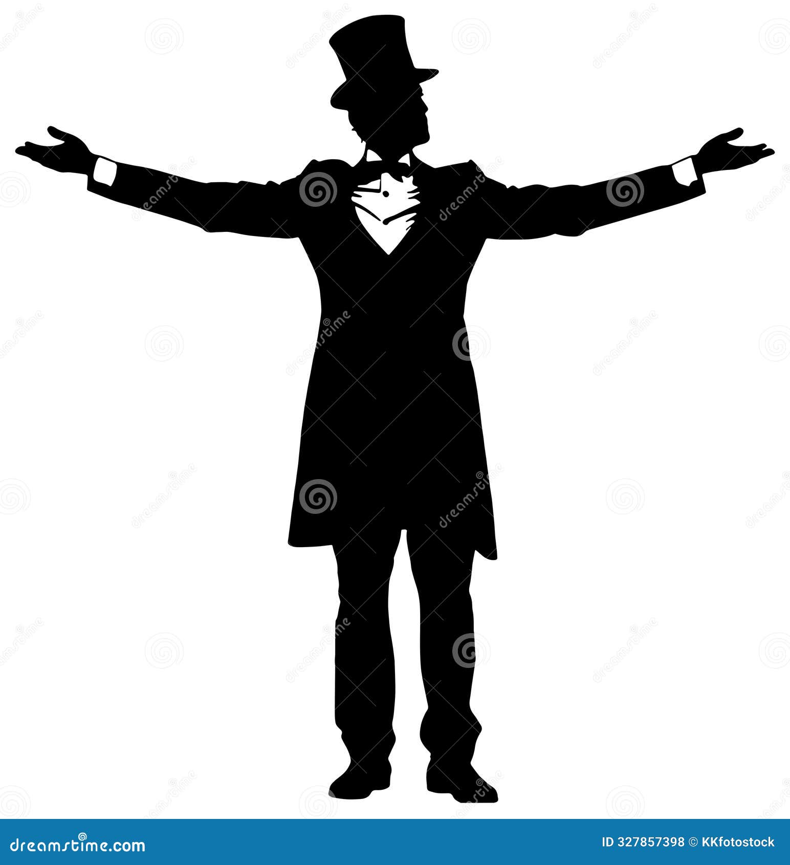 Circus Ringleader Or Ringmaster With Bullhorn Mascot Black And White ...